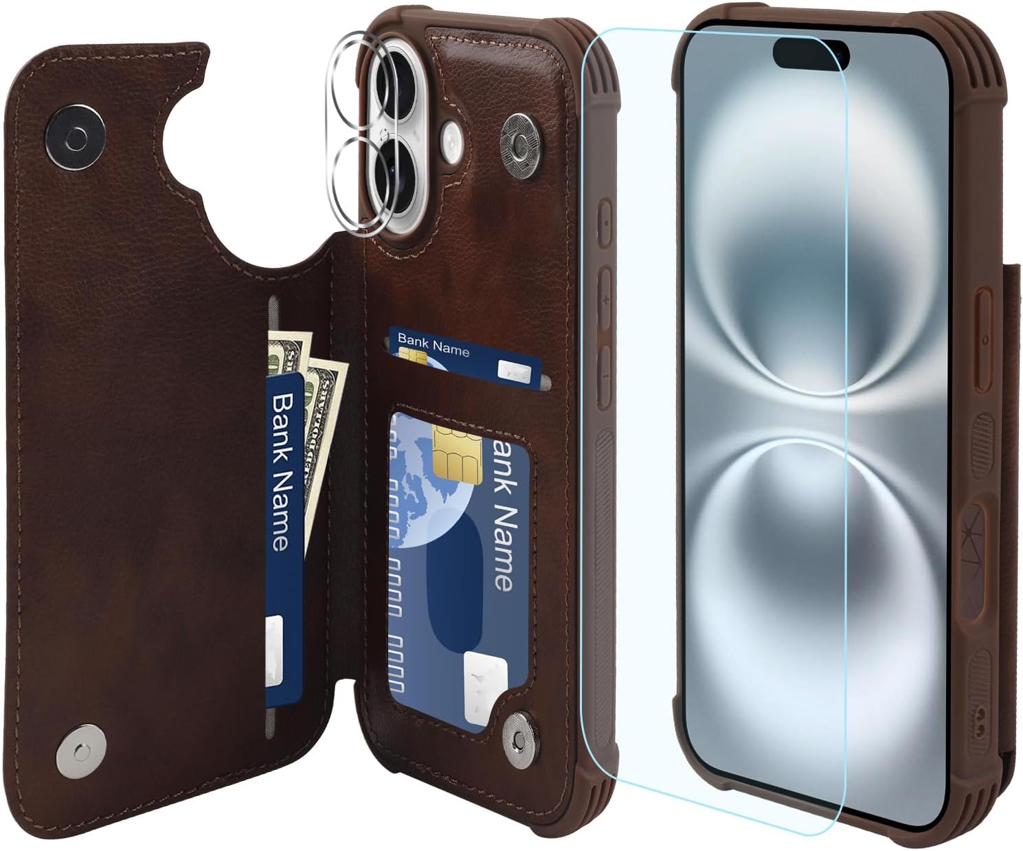 Amazon.com: VANAVAGY Compatible for iPhone 16 Wallet Case with Card ...