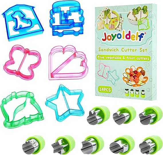 Sandwich Cutters for Kids – LEEFE Vegetable Cutters 14pcs Set of 6 ...