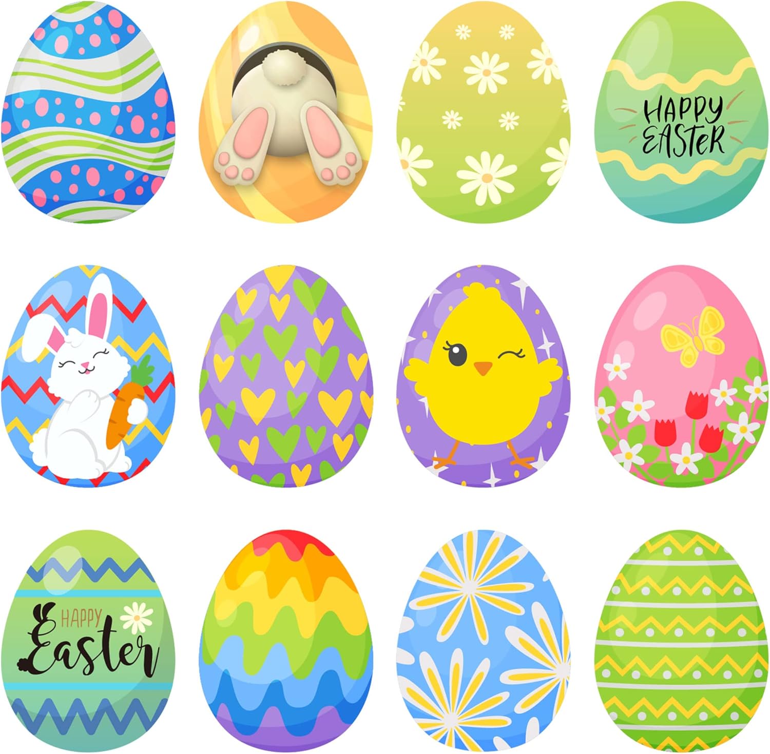 Amazon.com: Lucleag 600 PCS Happy Easter Egg Stickers for Kids ...