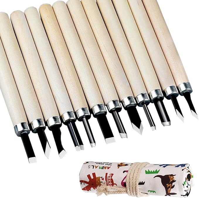 Amazon.com: Wonglea Wood Carving Tools Set 12 Pcs,Wood Carving kit Set ...