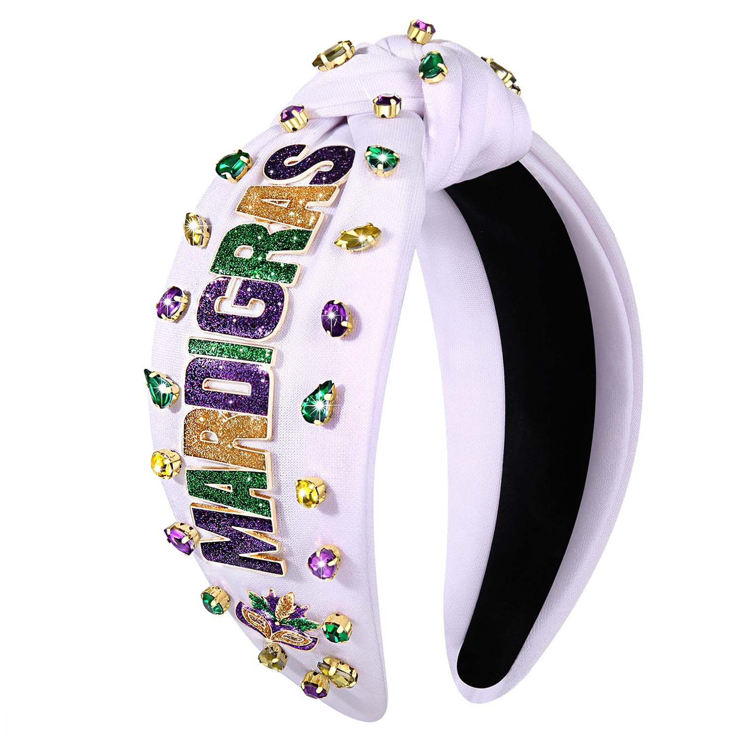 Amazon.com : CEALXHENY Mardi Gras Headbands for Women Crown Mask ...