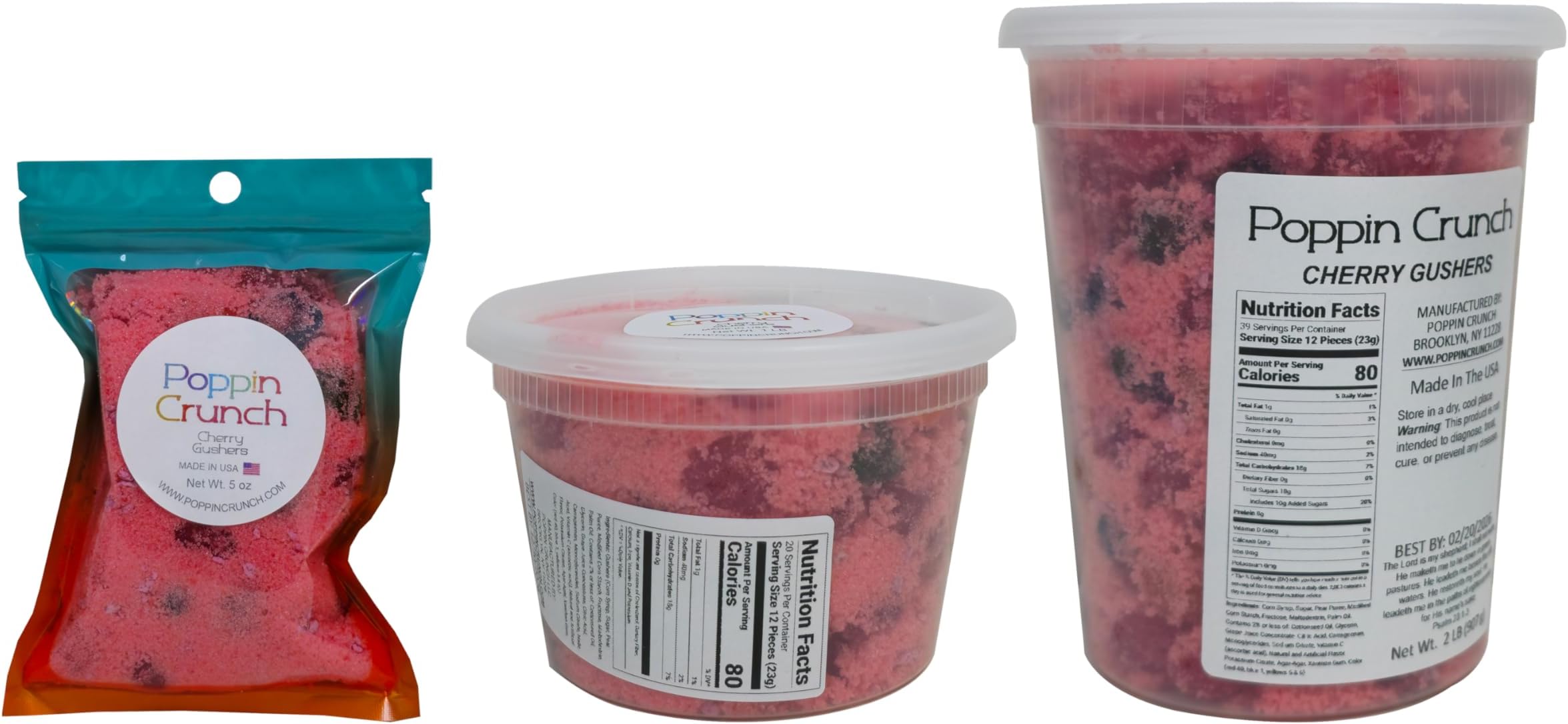 Amazon.com : Poppin Crunch Intense Blue Raspberry Gushers Candy Snacks ...
