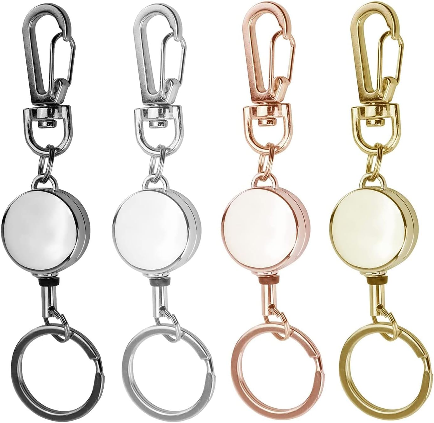 (4 Pack) ZANZER Retractable Keychain, Retractable Badge Holder, Badge ...