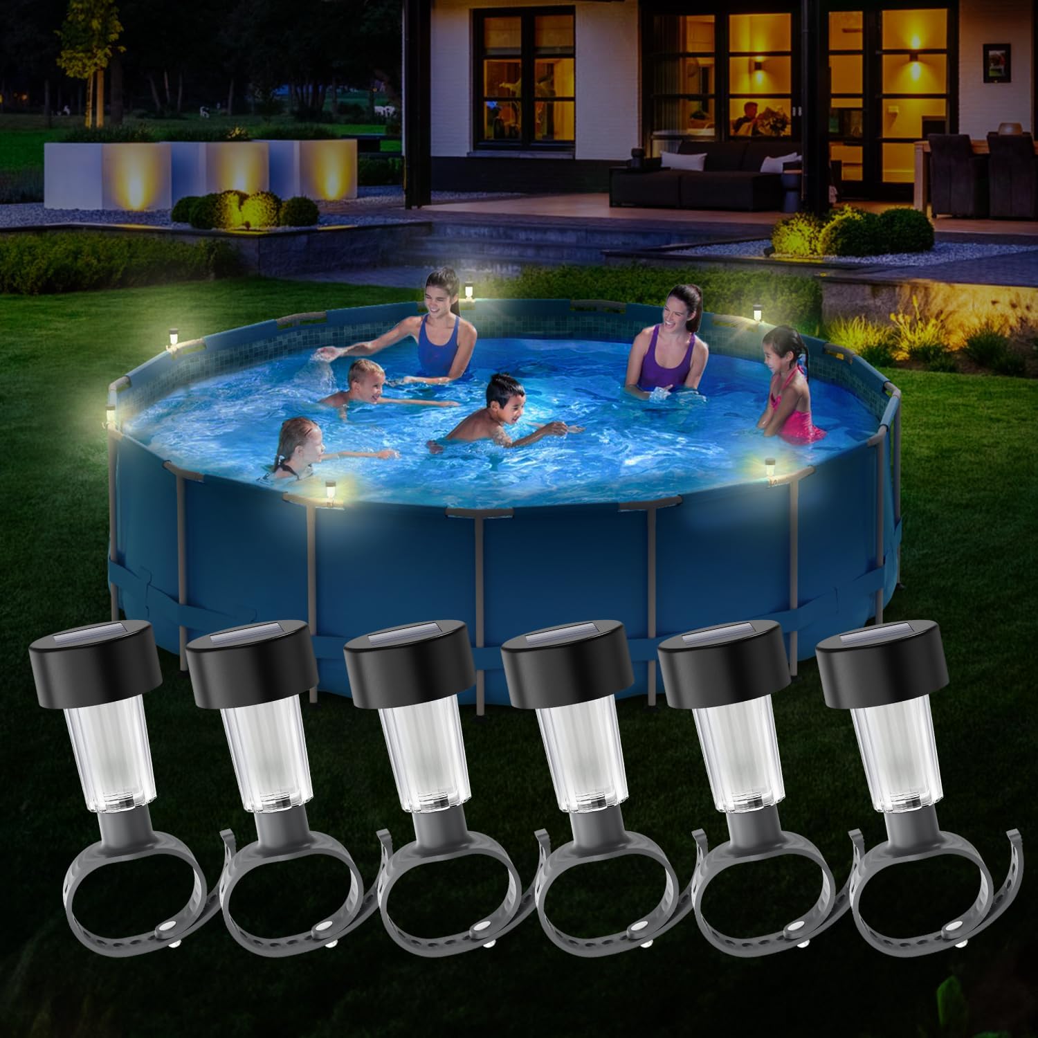 Amazon.com: VICHTOP Solar Pool Lights for Framed Above Ground Pools ...