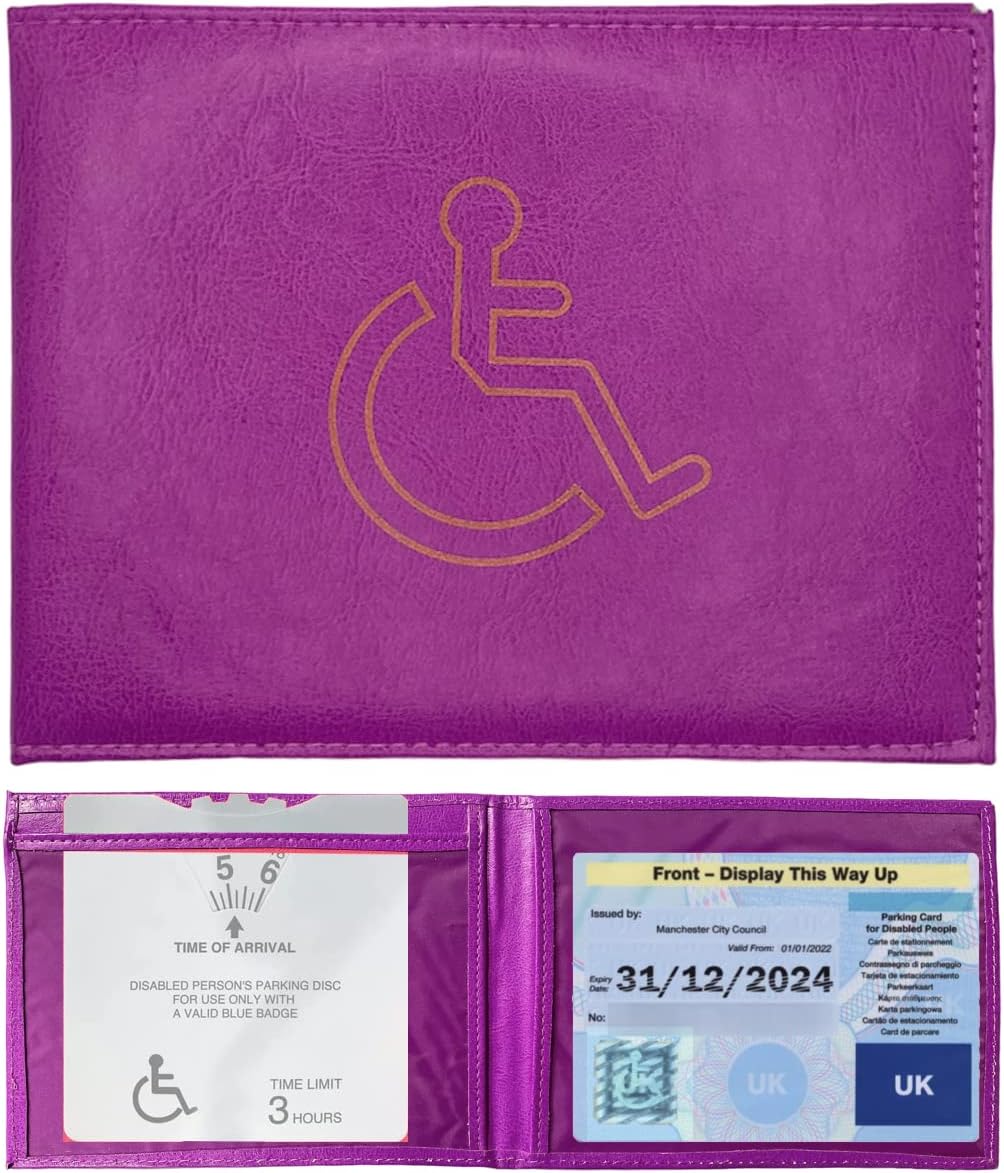 Woodland Leather Disabled Badge and Timer Holder, PU Leather Blue Badge ...