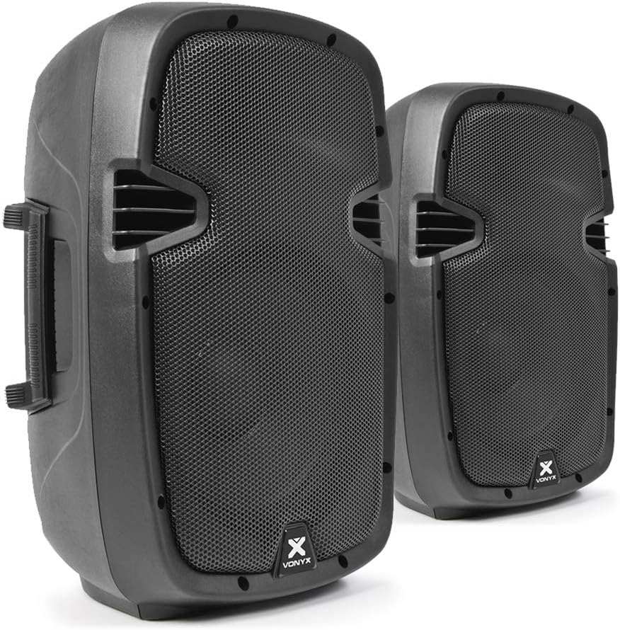 VONYX SPJ-1000AD Active PA Speaker System – Pair of 10 Inch Powered ...