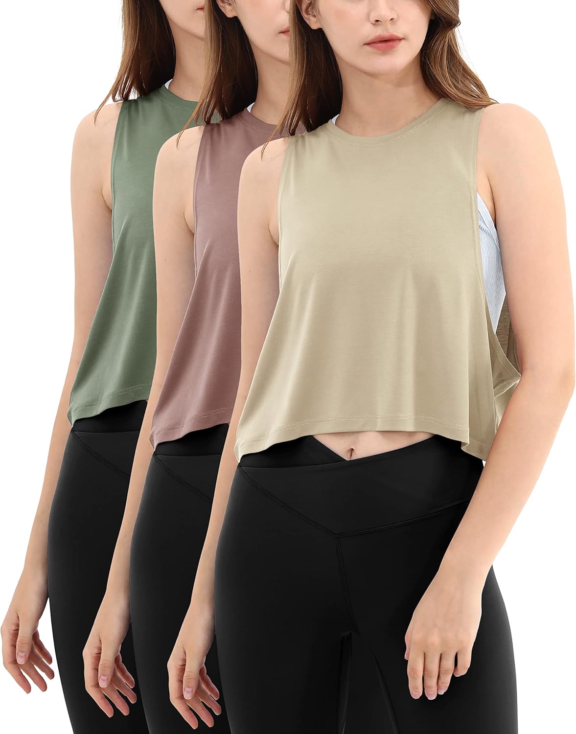 Amazon.com: ODODOS 3-Pack Loose Tank Tops for Women Sleeveless Gym ...