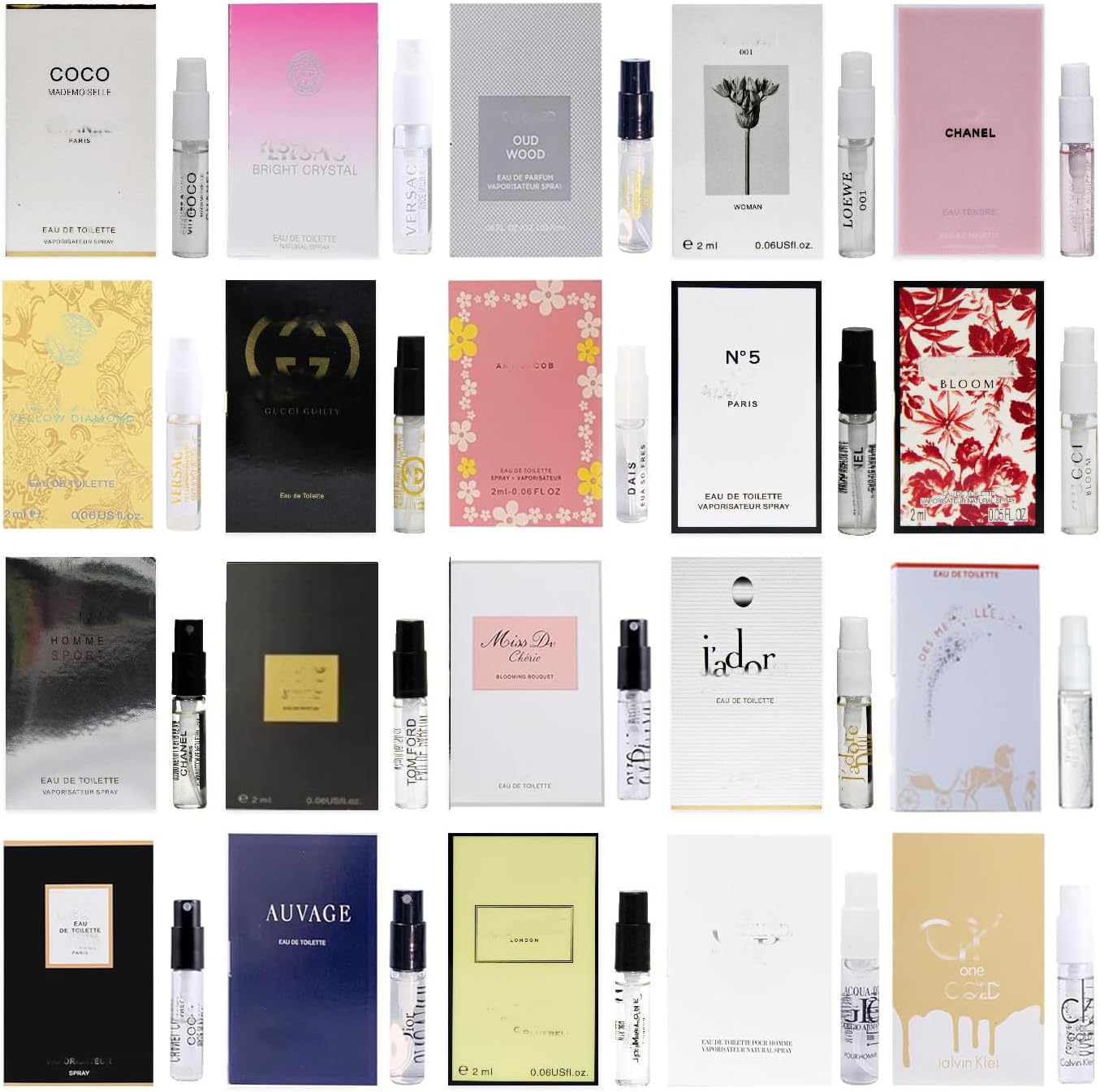 Amazon.com : Dirstic 20 Piece Designer Fragrance Samples, Women's ...