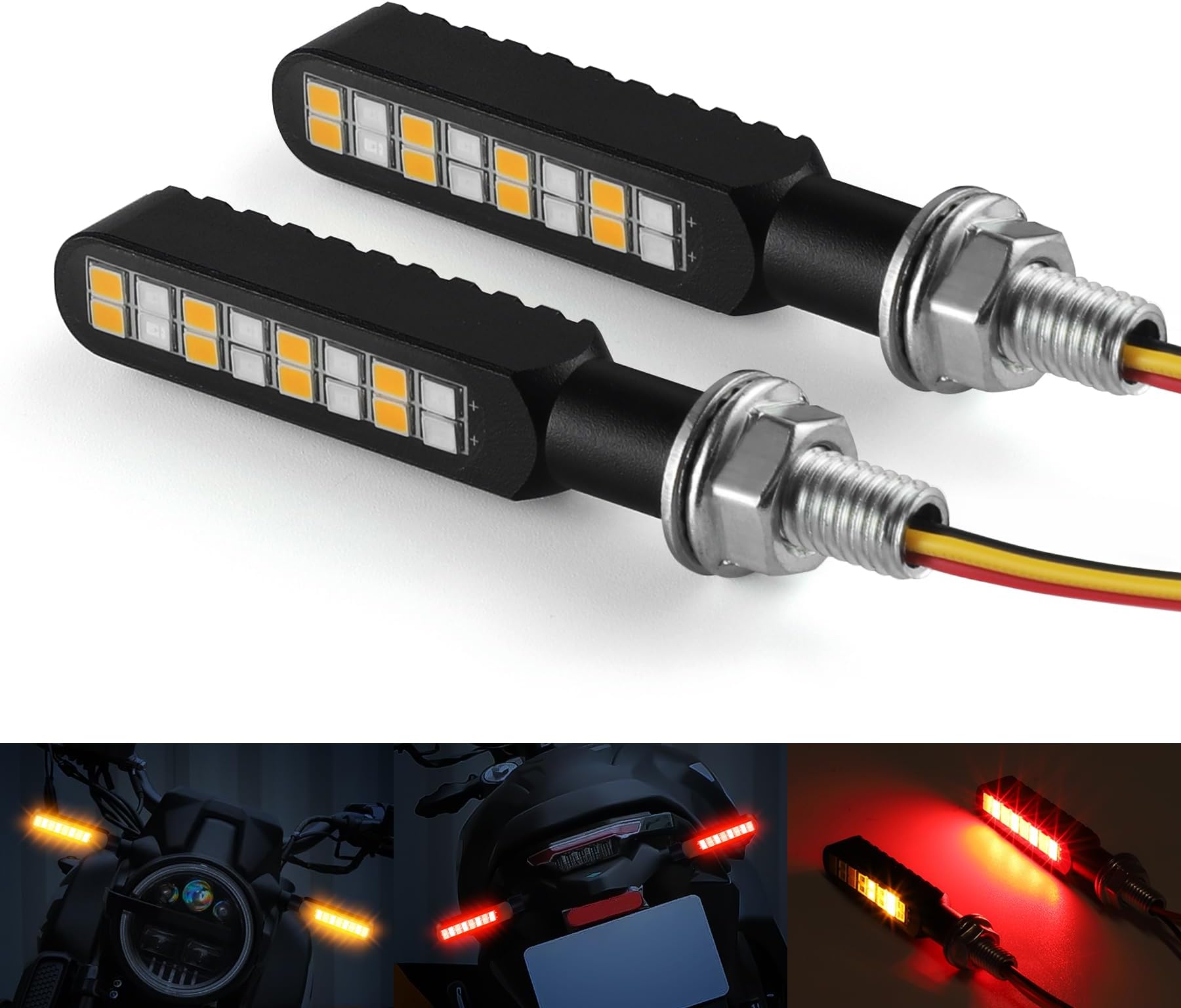 Amazon.com: 4PCS Flowing LED Motorcycle Turn Signal Lights,Motorbike ...