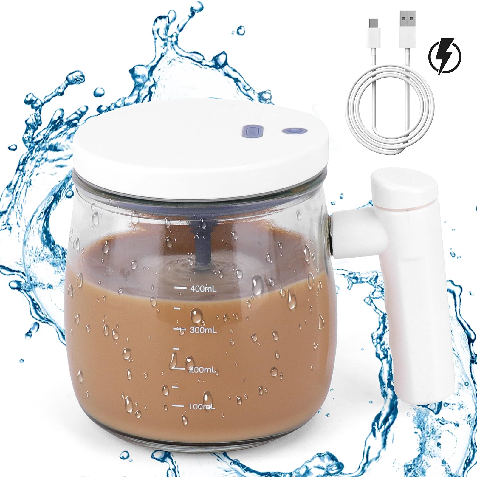 Homgaty Self Stirring Mug, 400ML Electric Self Mixing Mug, Rechargeable ...