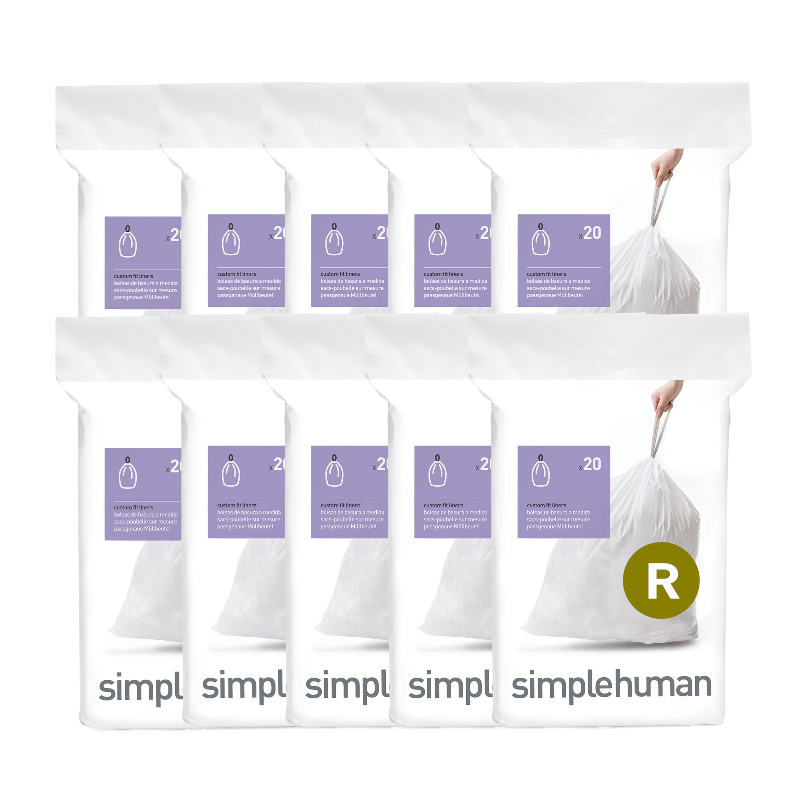 Snapklik.com : Simplehuman Code R 200 Count, Dispenser Pack Custom Fit ...
