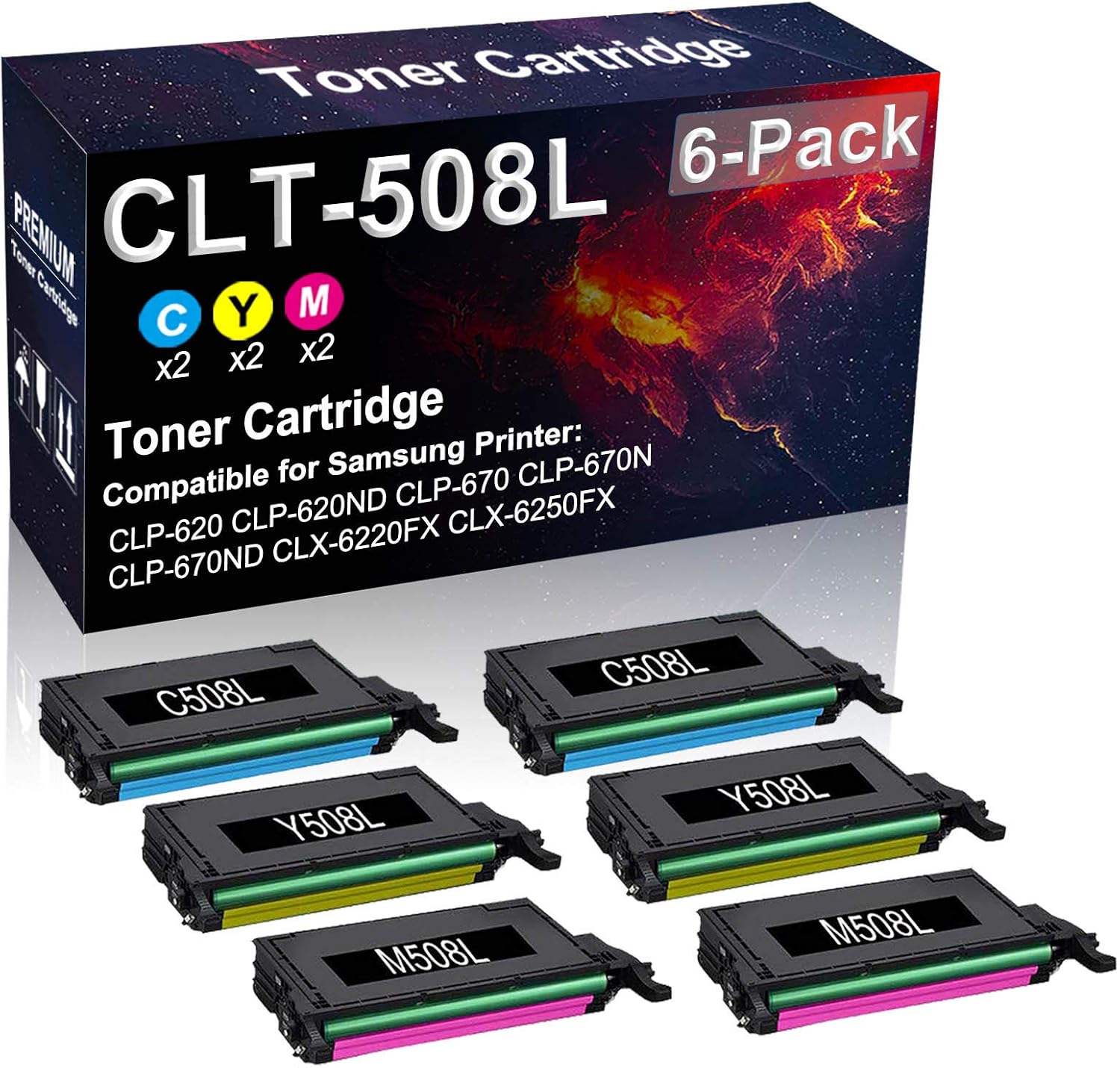 Amazon.com: 6-Pack (2C+2Y+2M) Compatible High Capacity 508L CLT-508L CLT-C508L CLT-Y508L CLT ...