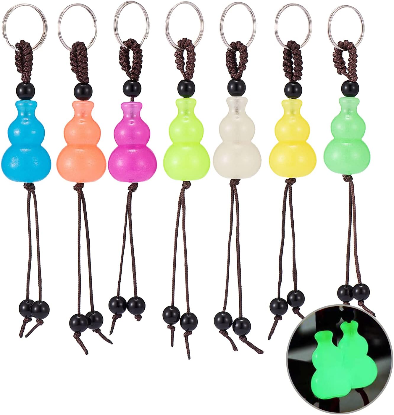 RIVEENY 7pcs Glow in The Dark Keychain,Keychain Decoration for Mobile ...
