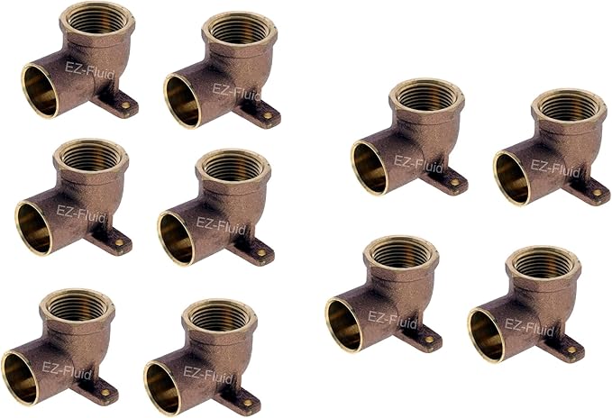 Amazon.com: EZ-FLUID(10-pack) 1/2" Nom. Copper Sweat X 1/2" Fip ...