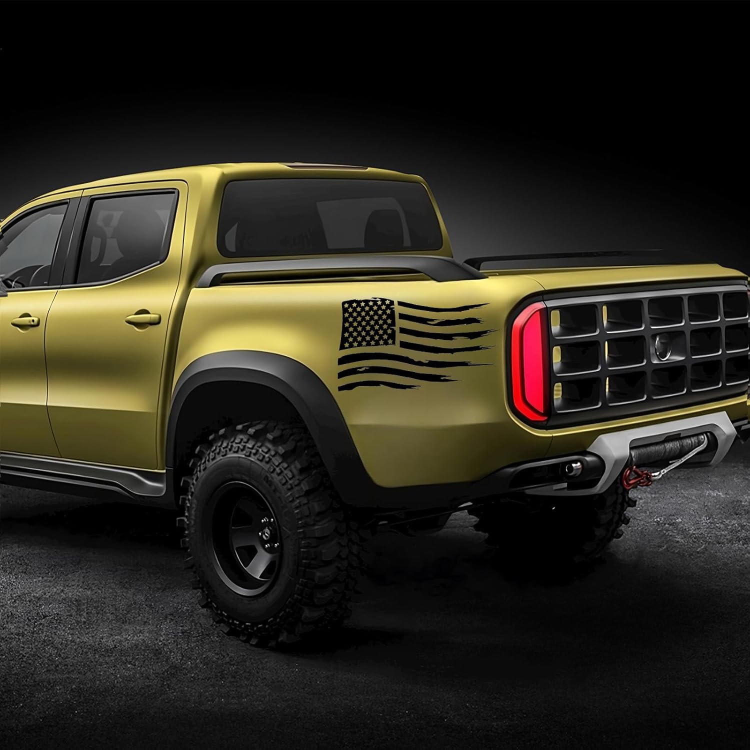 Calcomanía de vinilo con bandera estadounidense envejecida para caja de camioneta trasera, 20.47 ...