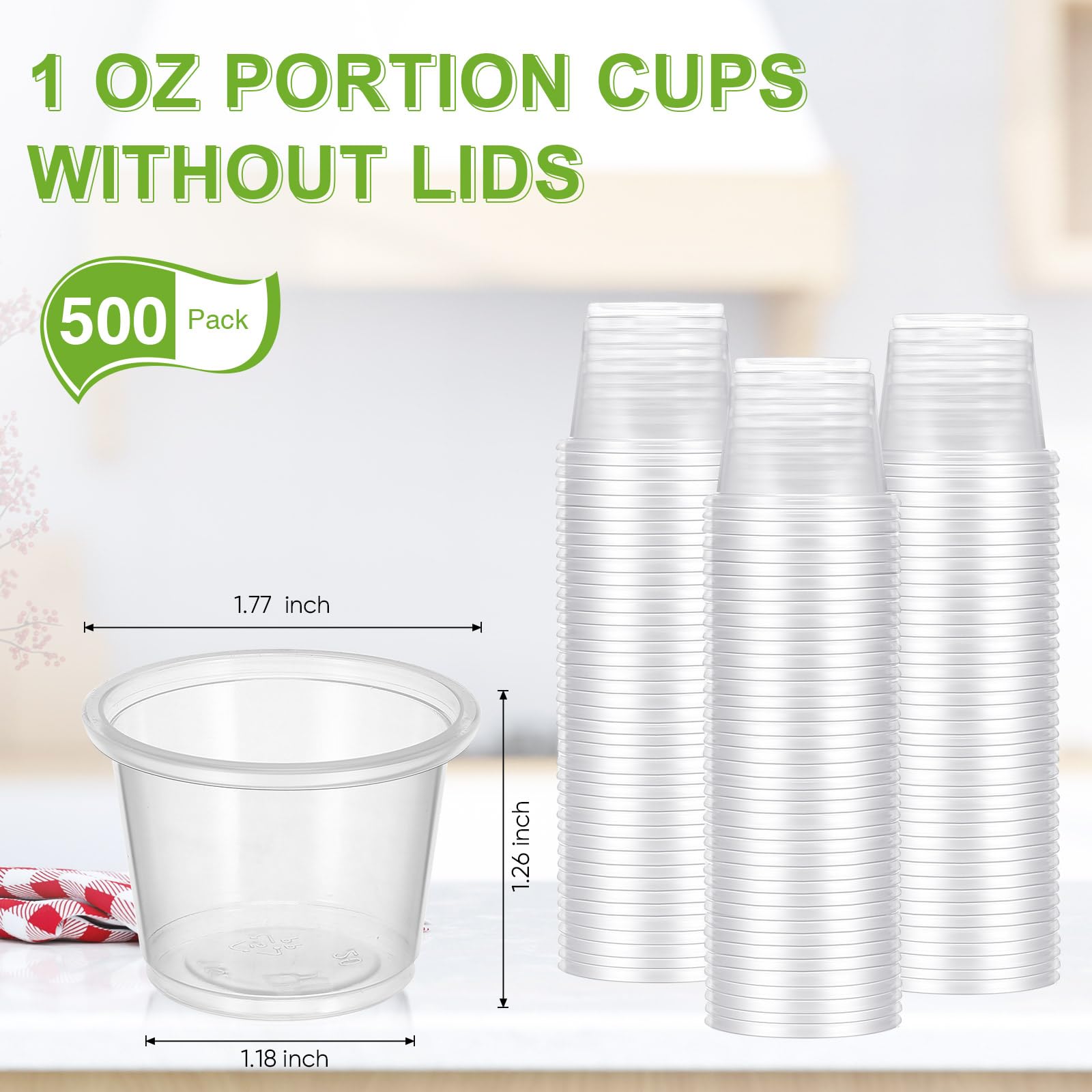 Snapklik.com : Gerrii 500 Count Plastic Disposable Portion Cups Without ...