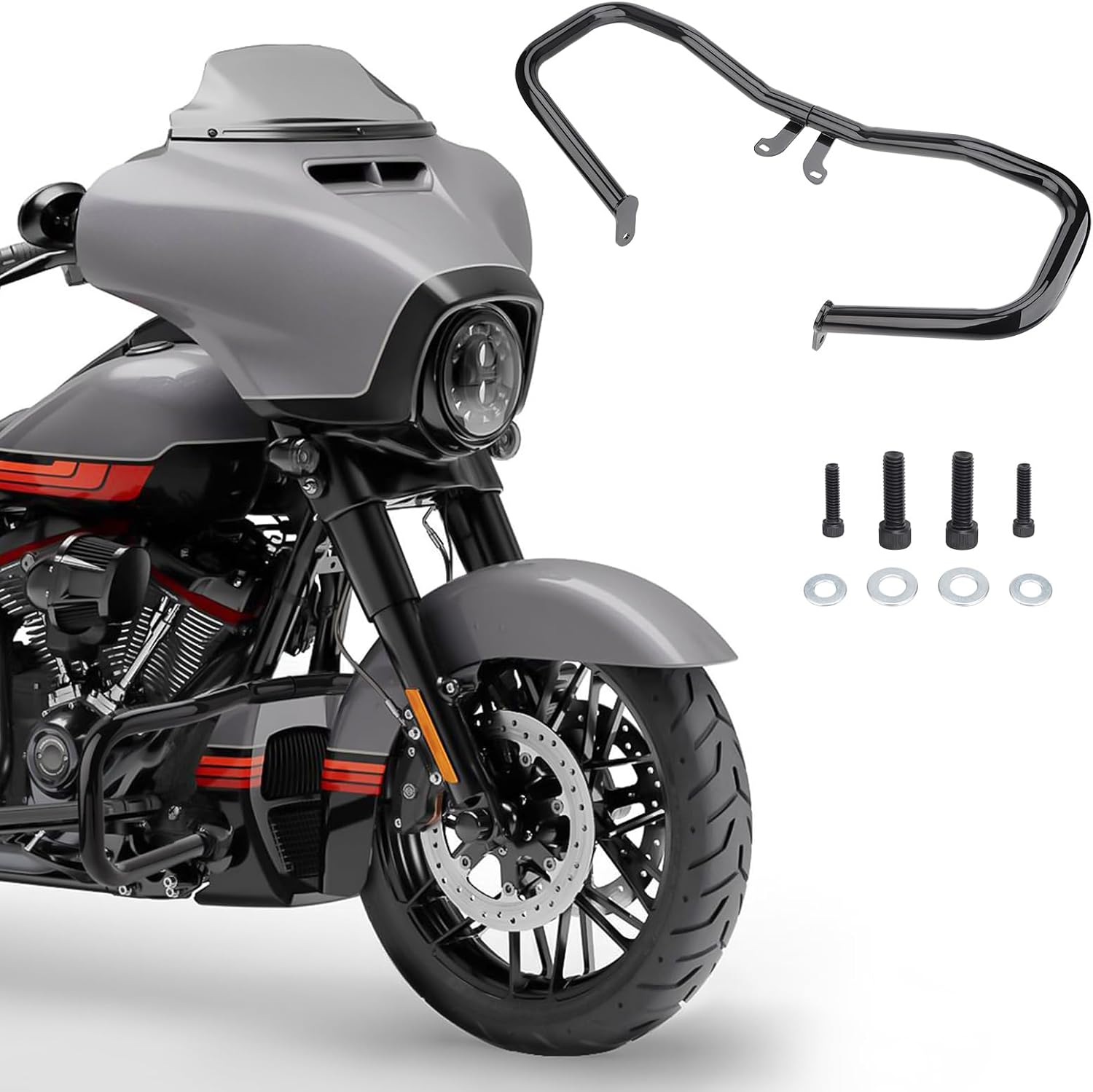 Amazon.com: Drytuns Chopped Engine Guard Crash Bar for Harley Touring ...