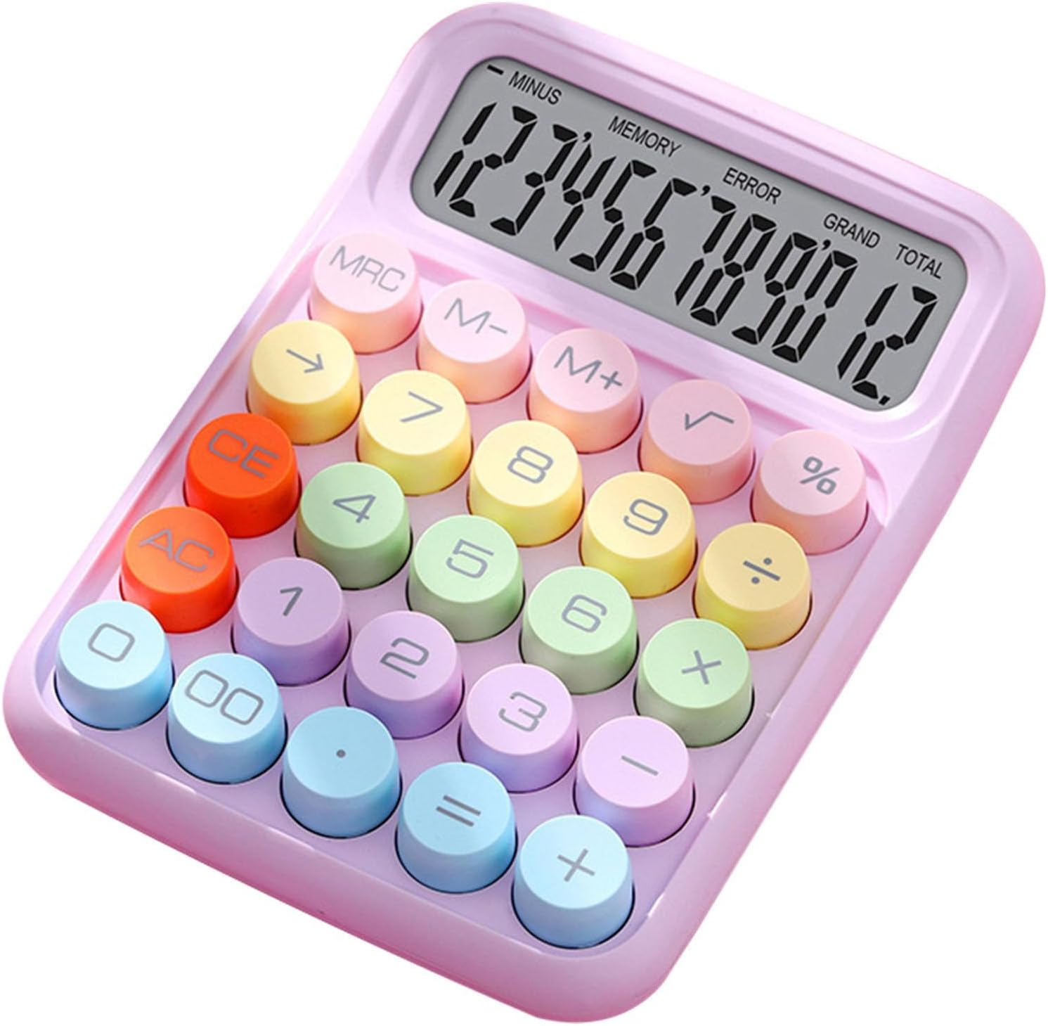 Amazon.com : XUJIQI Mechanical Calculator, Pink Calculator 12 Digit ...