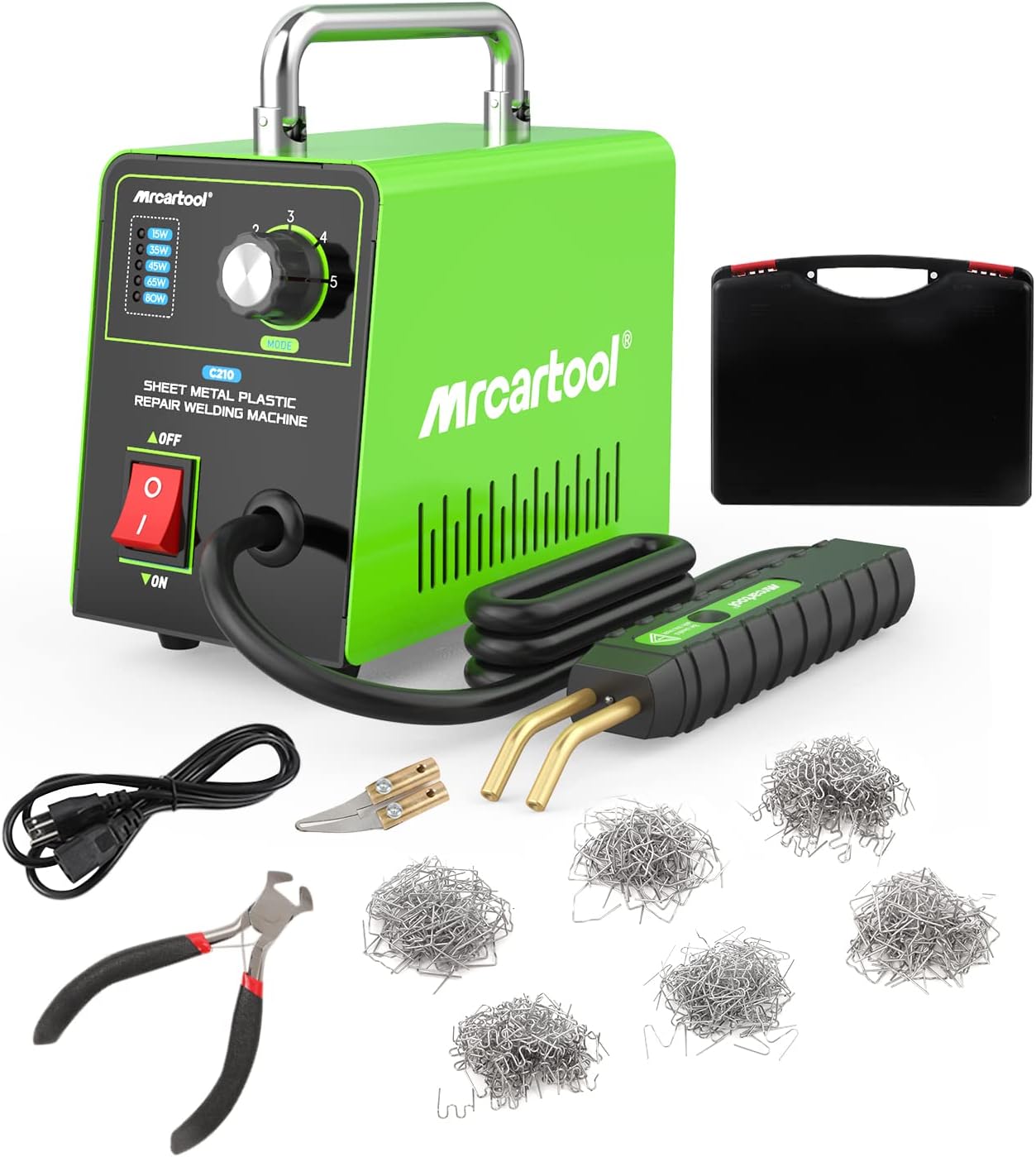 MR CARTOOL C210 Plastic Welder Kit 80W Car Repair Welding Machine 110V AC with 600PCS Hot ...
