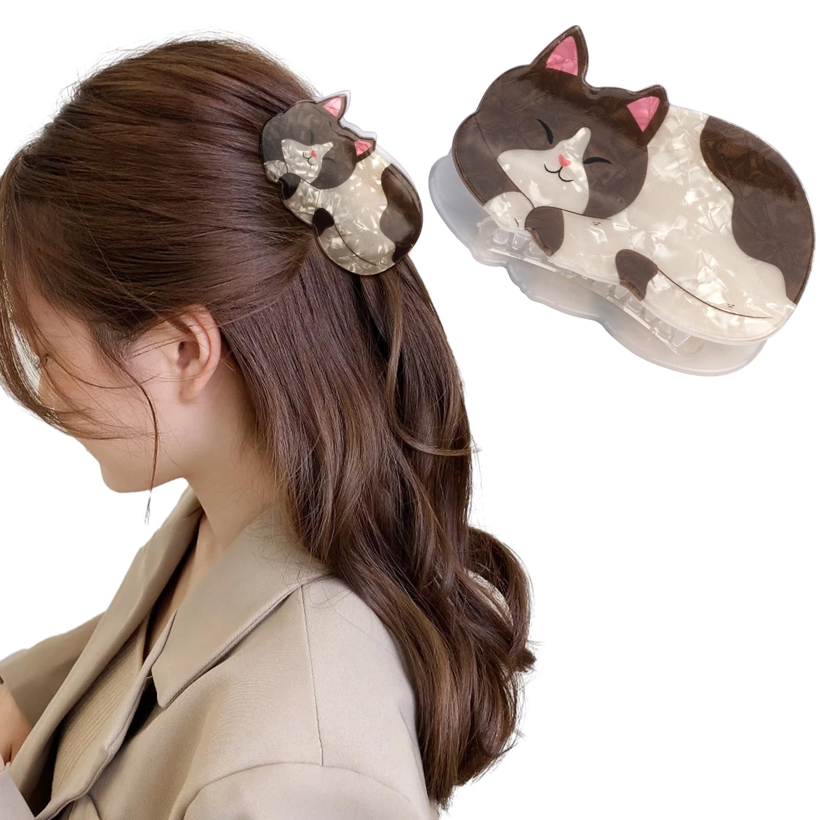 Amazon.com : Hapdoo Cat Hair Clips, Cute Animal Hair Claw Clip for ...