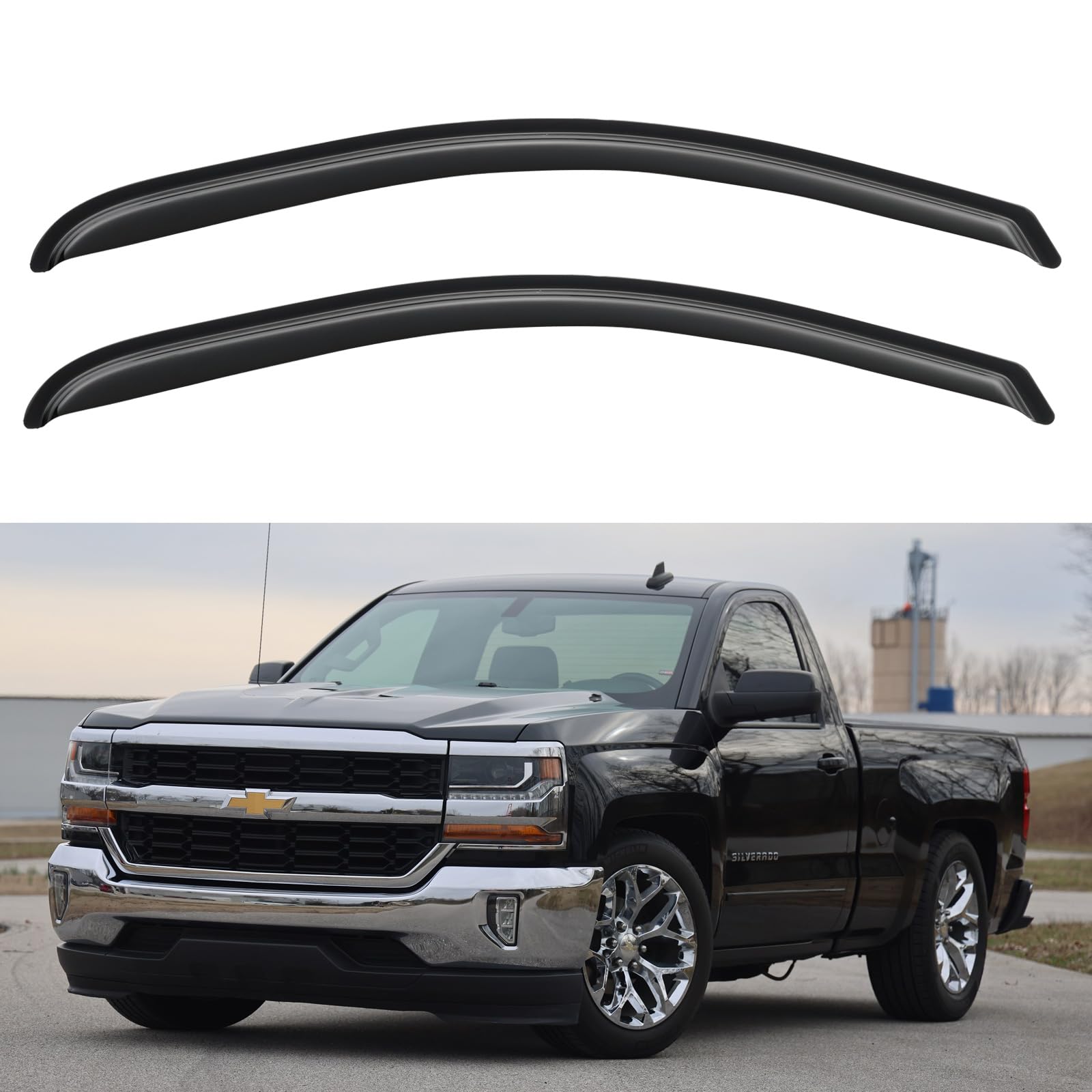 Snapklik.com : Window Visors Rain Guards For 2014-2018 Chevy Silverado ...