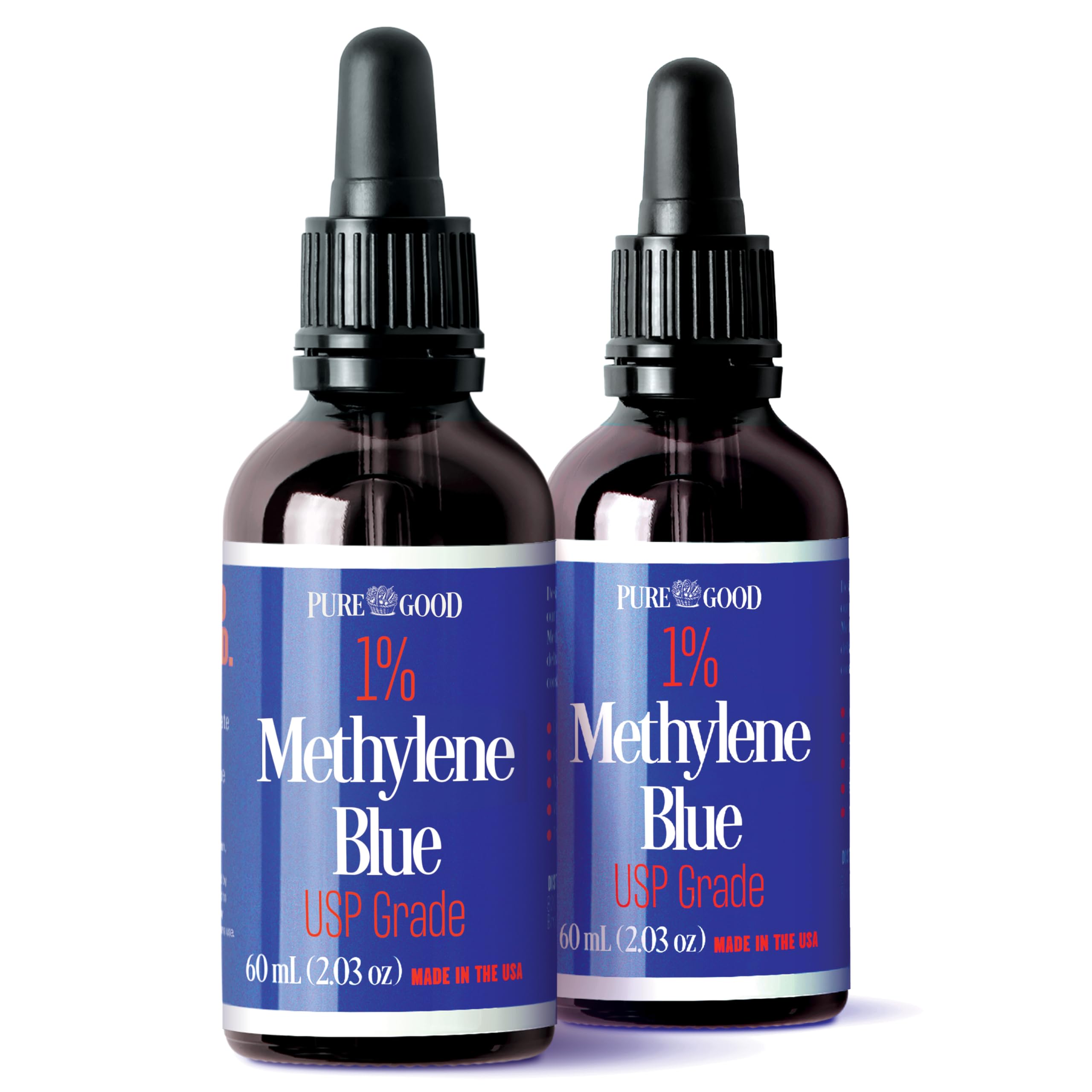 Buy 2 Pack ceutical Grade Methylene Blue 1% (60 mL), Third-Party Tested ...