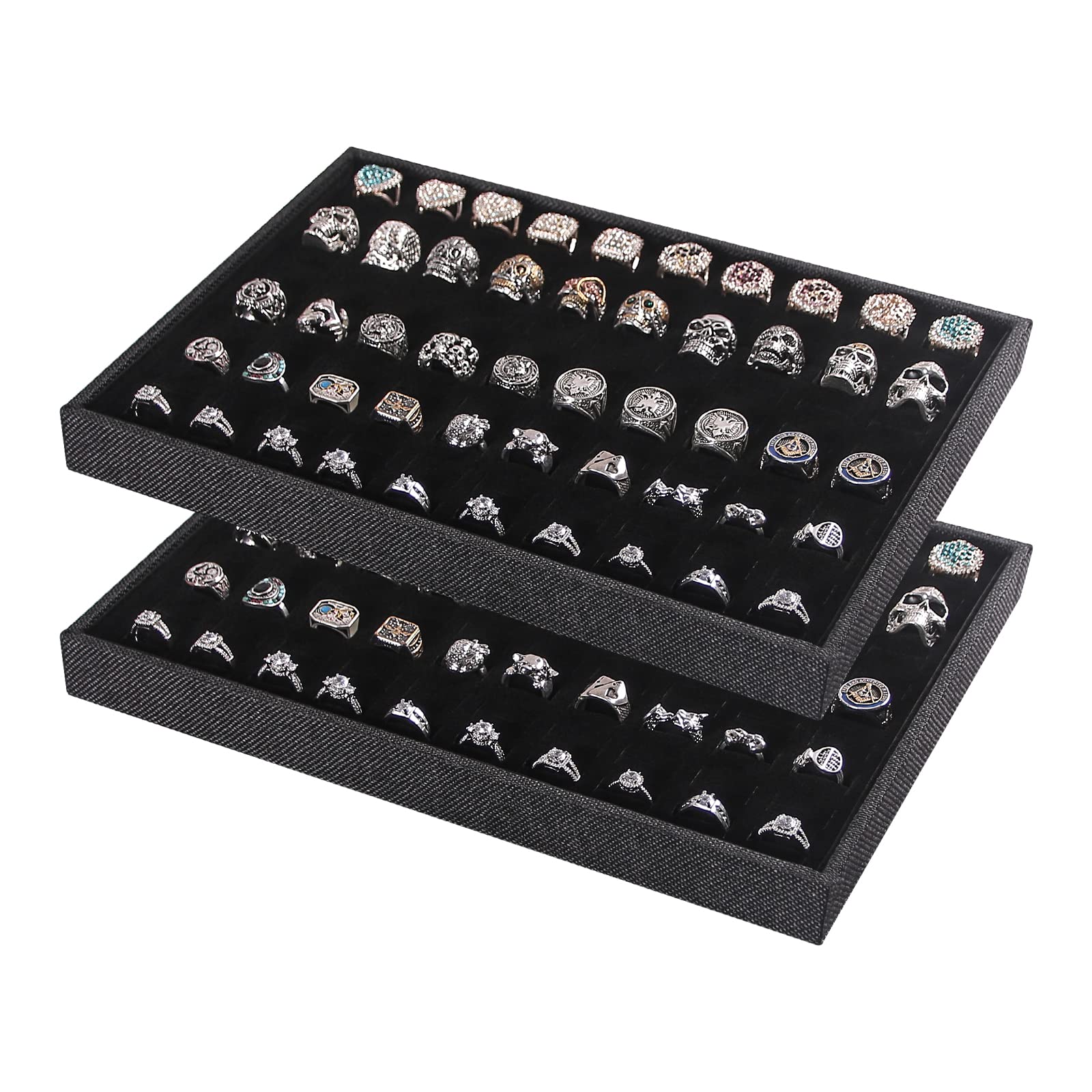 Amazon.com: Julysky 2 PCS Stackable Ring Tray for Drawer,Jewelry Holder ...