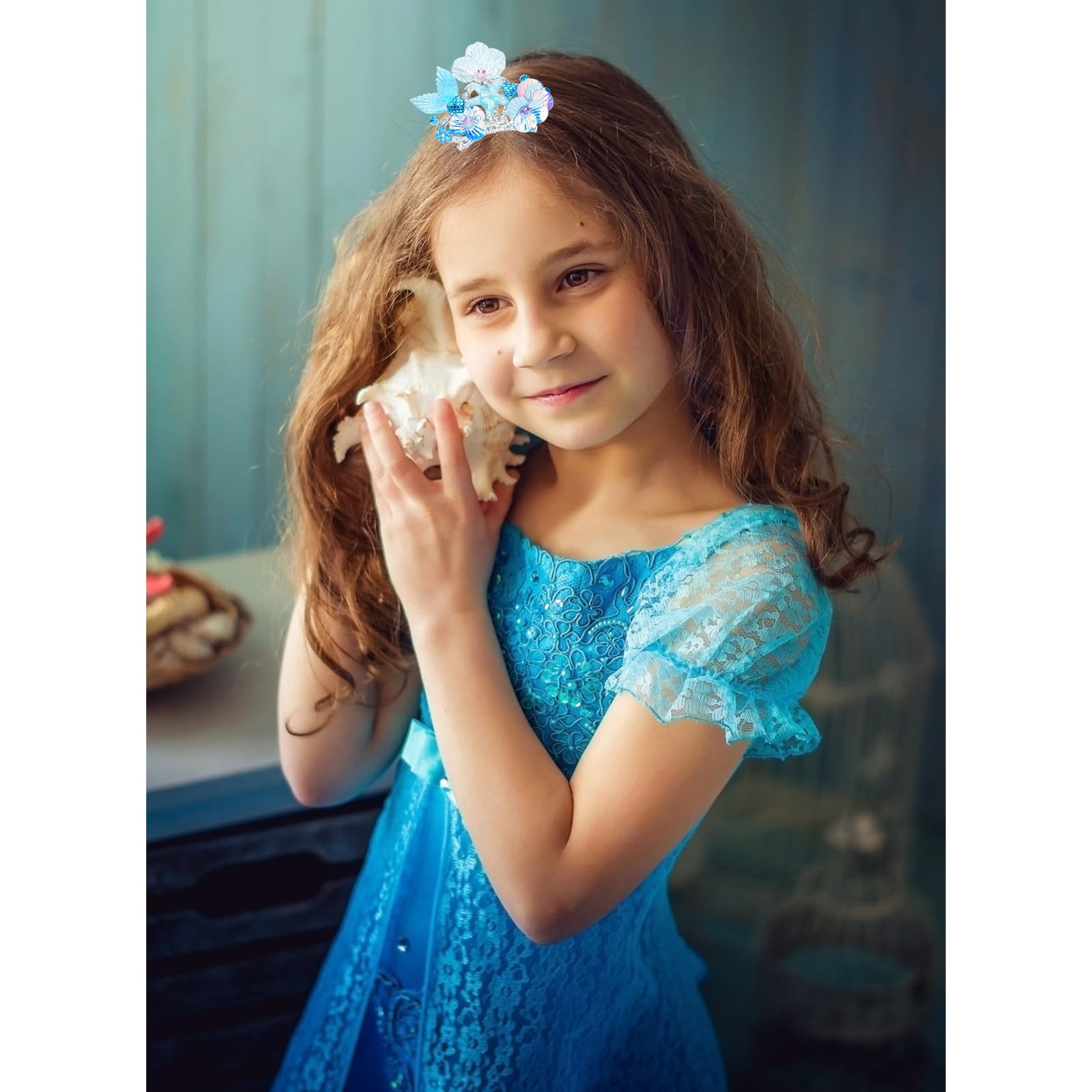 Snapklik.com : Small Mermaid Tiara Blue Mermaid Headpieces Mermaid ...