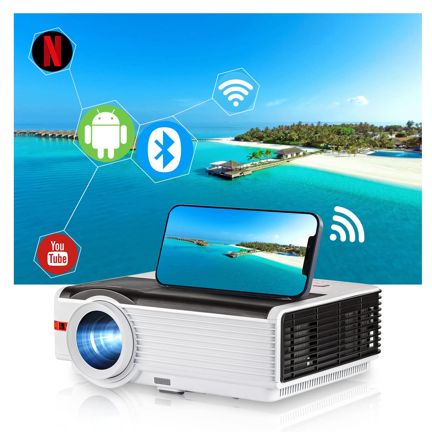 Funflix Native portable projector 9500L 1080P HD - munimoro.gob.pe