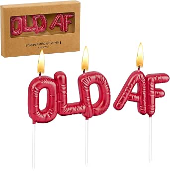 Amazon.com: YSBJKWCF Funny Old AF Birthday Candles for Cake – Humorous ...