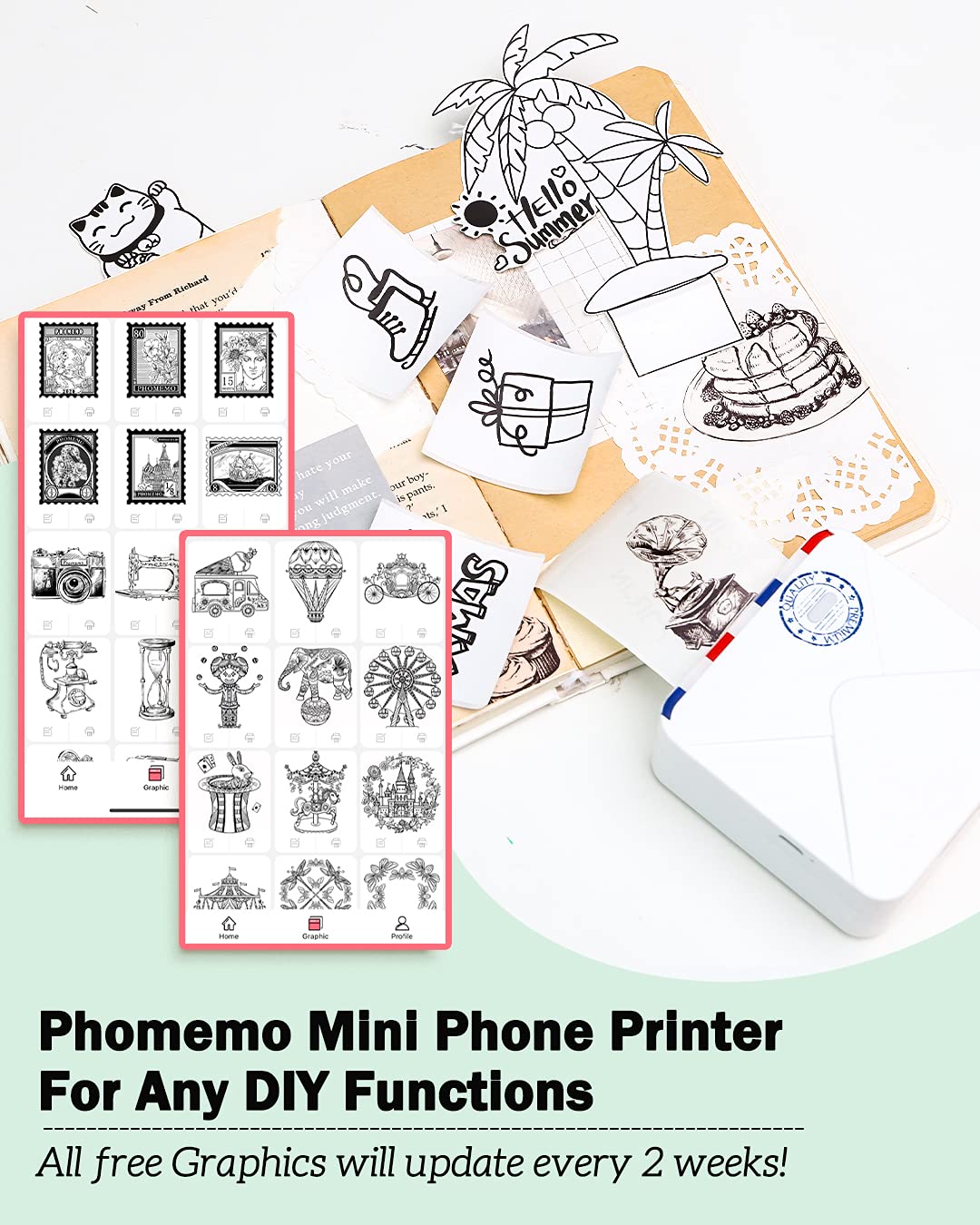 Snapklik.com : Phomemo 300dpi Pocket Printer- M02S 2inch Bluetooth ...