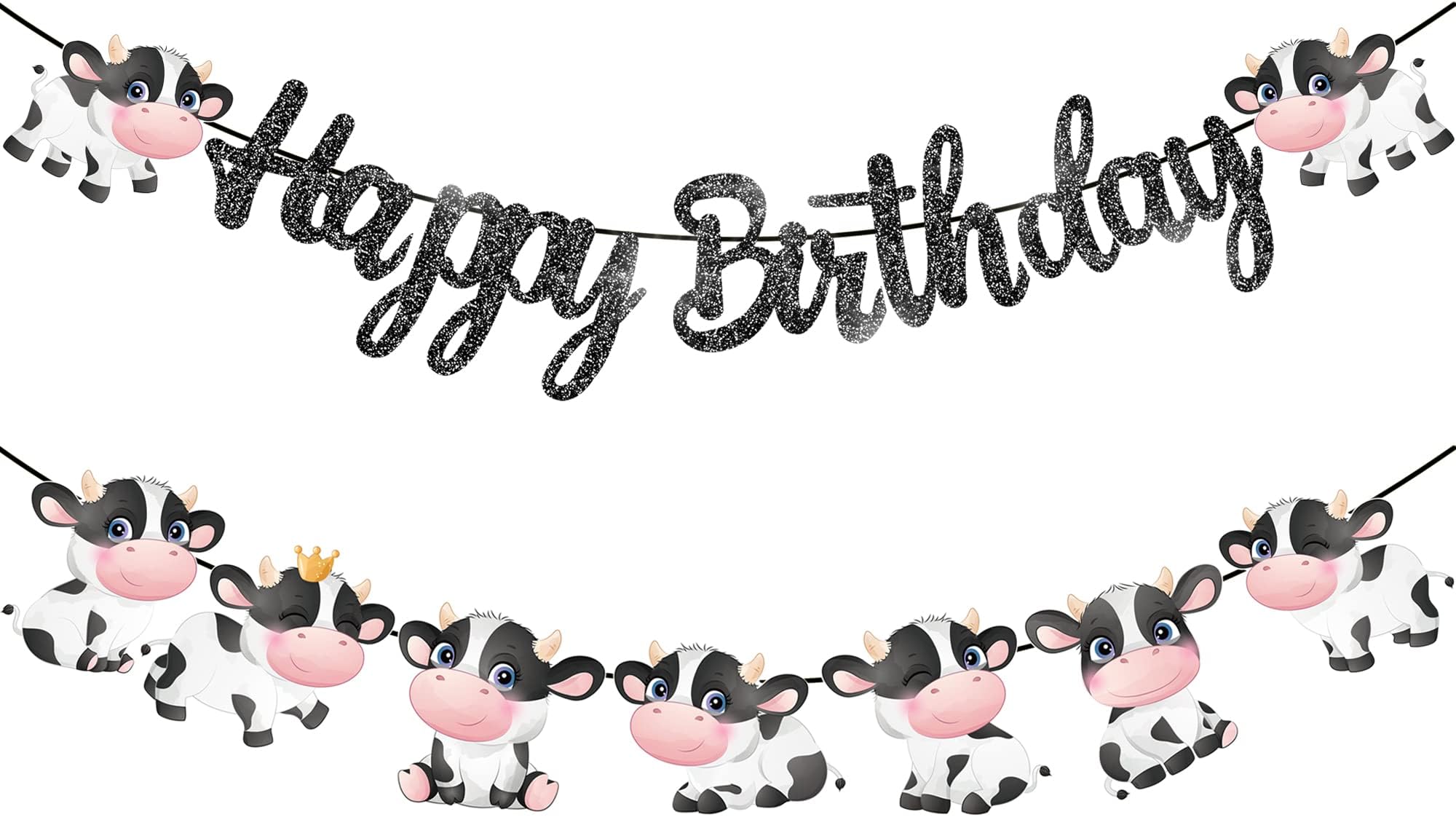 Amazon.com: Moo Moo I'm Two Banner - Cow Garland, Cow 2nd Birthday ...