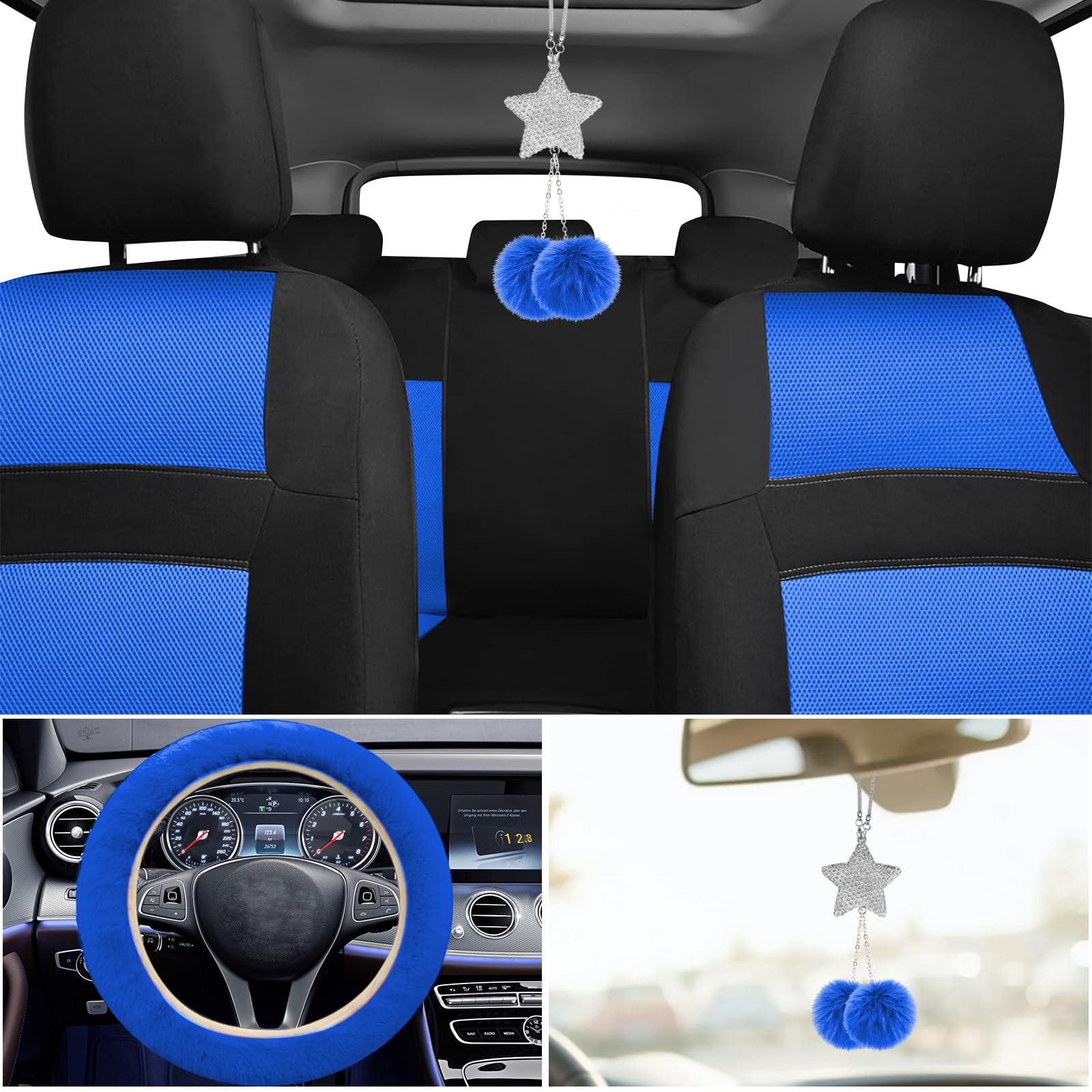 Snapklik.com : JINGSEN Car Seat Cover Full Set For Women