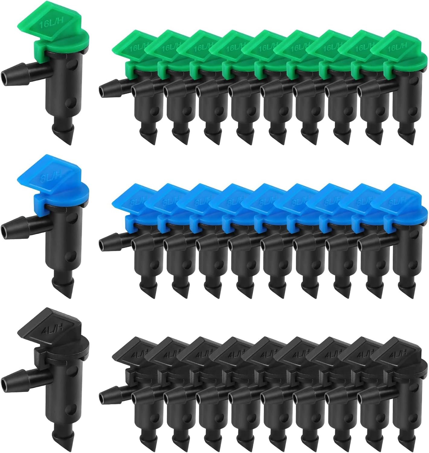 Amazon.com : Kalolary 90 Pieces Drip Emitter, 3 Colors Garden Flag ...