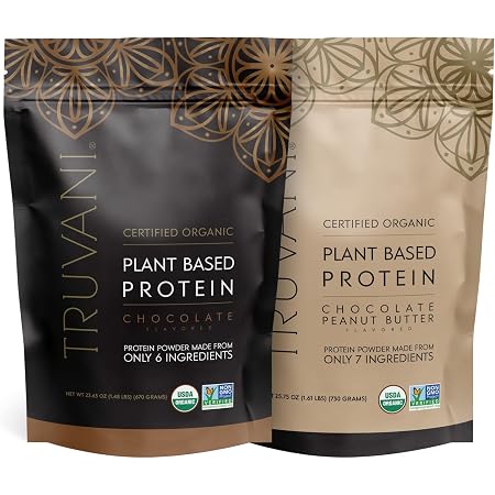 Amazon.com: Truvani Organic Vegan Protein Powder Unflavored - 20g of ...