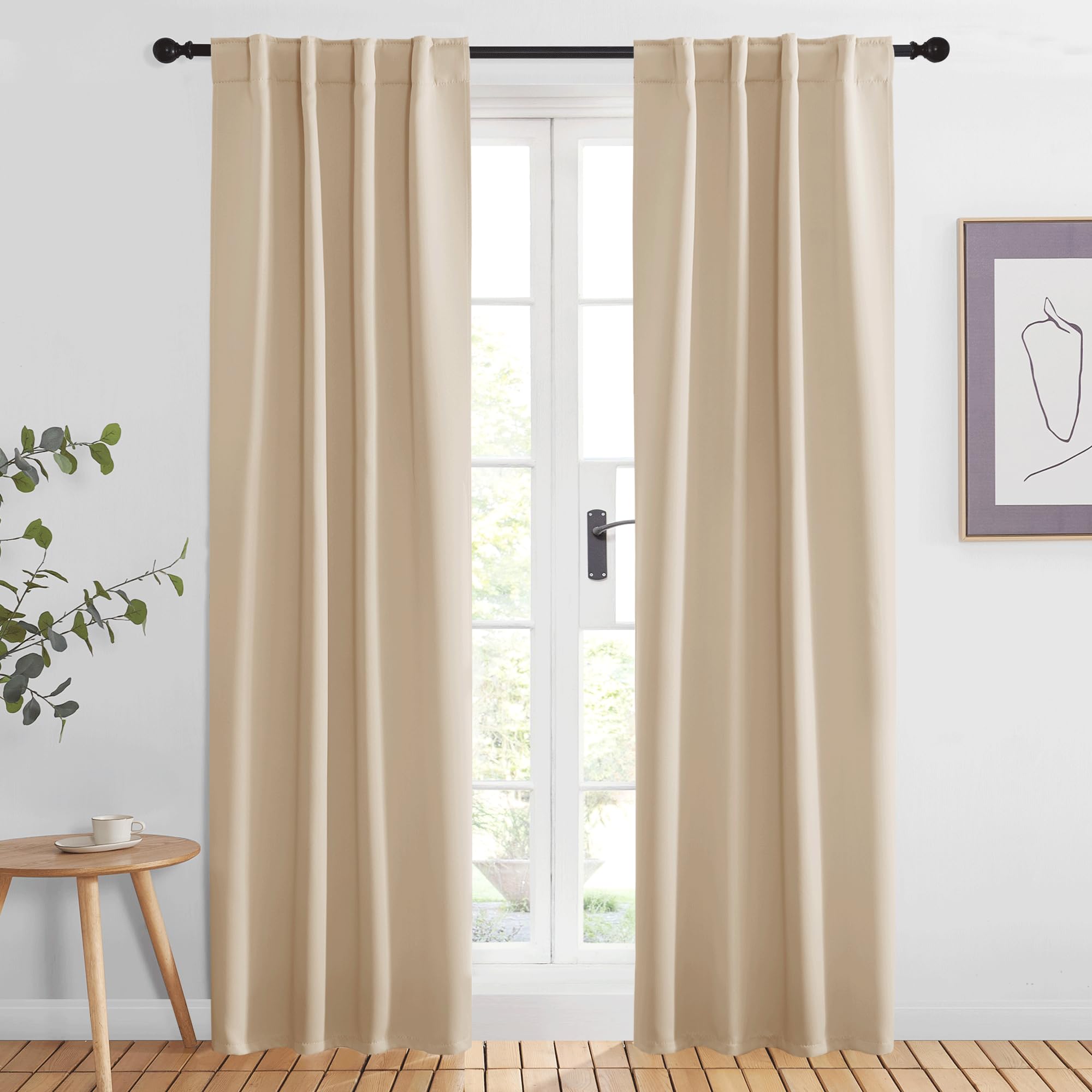 Amazon.com: NICETOWN Window Treatment Room Darkening Curtains ...