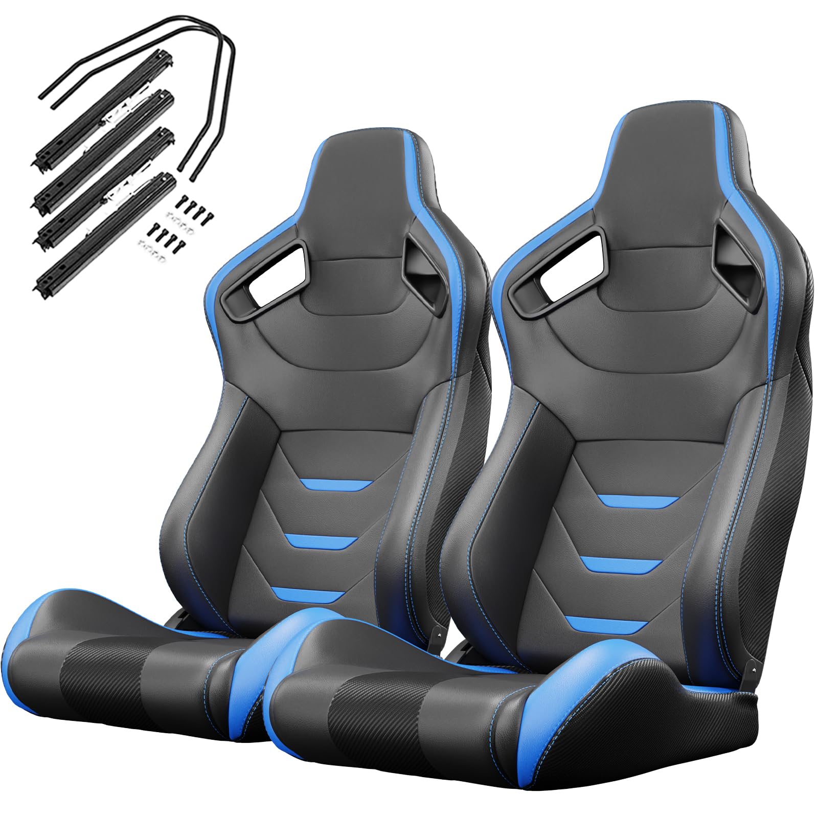 Amazon.com: VroomAuto 2 Pcs Universal Racing Seats with Dual Lock ...
