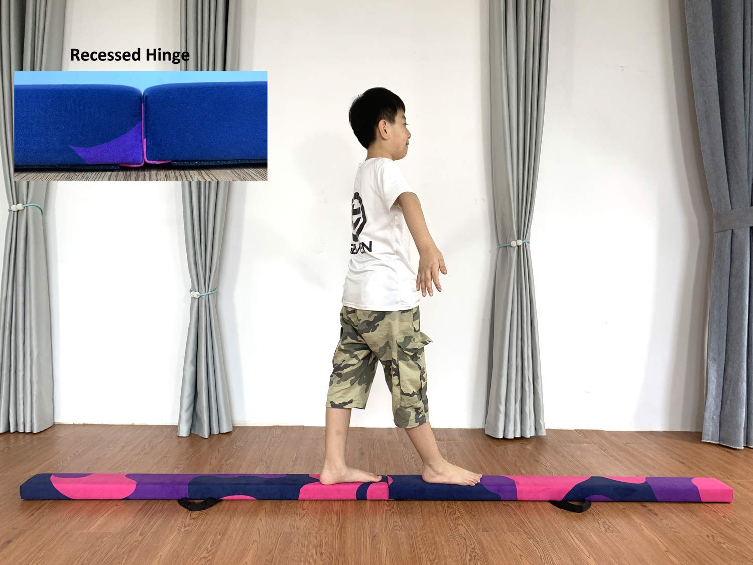 Marfula 8 Ft Gymnastic Balance Beam Wood Folding Balance Beam ...