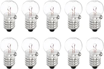 MECCANIXITY E10 Screw Base Miniature Bulbs DC 6.2V Warm Yellow Light ...