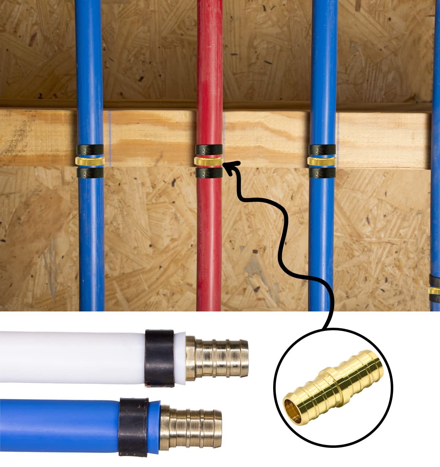 Snapklik.com : 100 Pack PEX Fittings, 1/2" PEX Fittings, PEX Straight ...