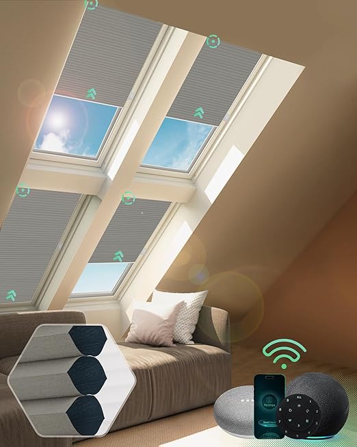 Amazon.com: Yoolax Motorized Skylight Shades, Smart Cellular Shades ...