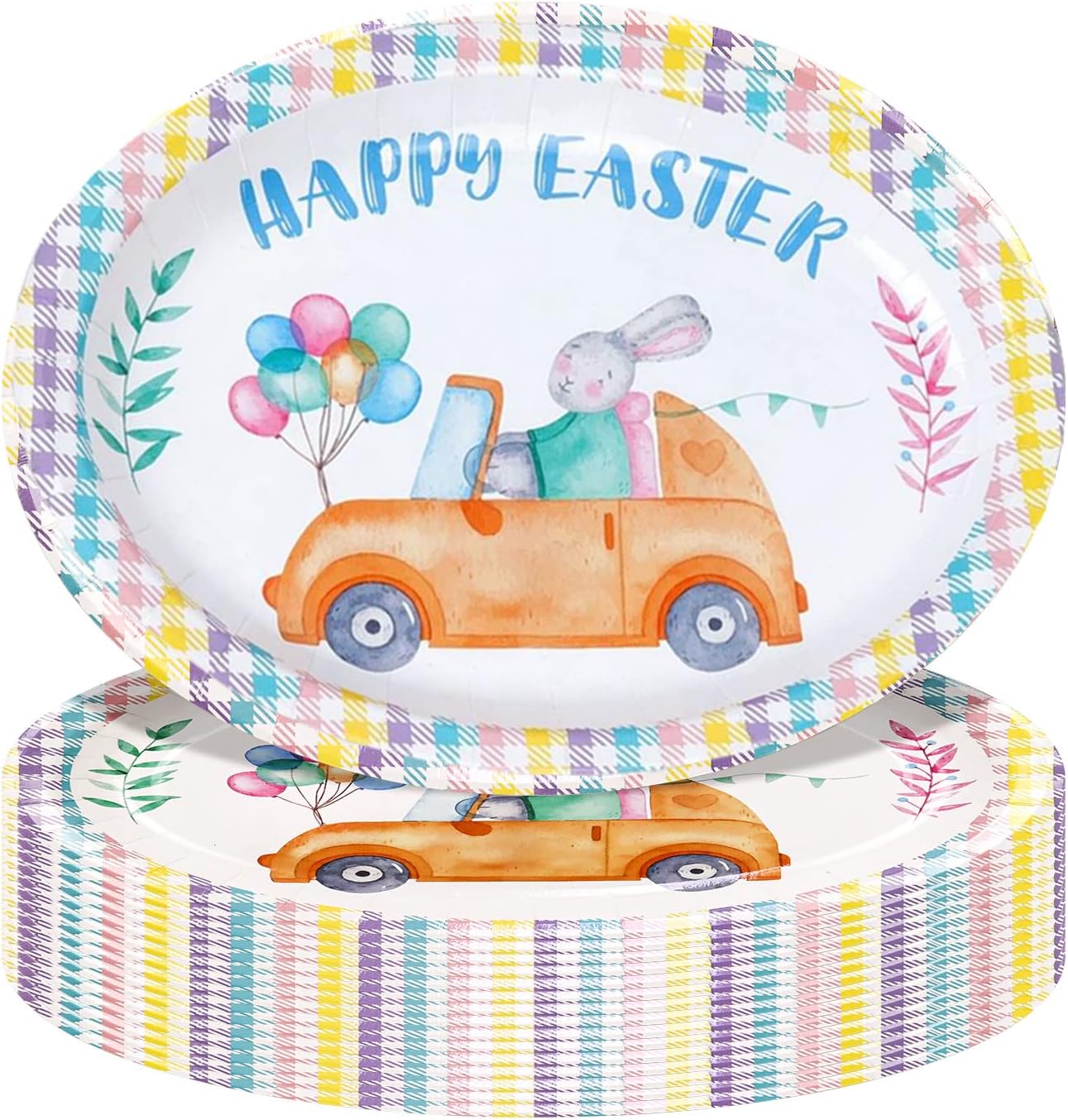 Amazon.com: KEPATO 25 Pack Big Easter Plates,12 inch Happy Easter Large ...
