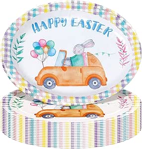Amazon.com: KEPATO 25 Pack Big Easter Plates,12 inch Happy Easter Large ...