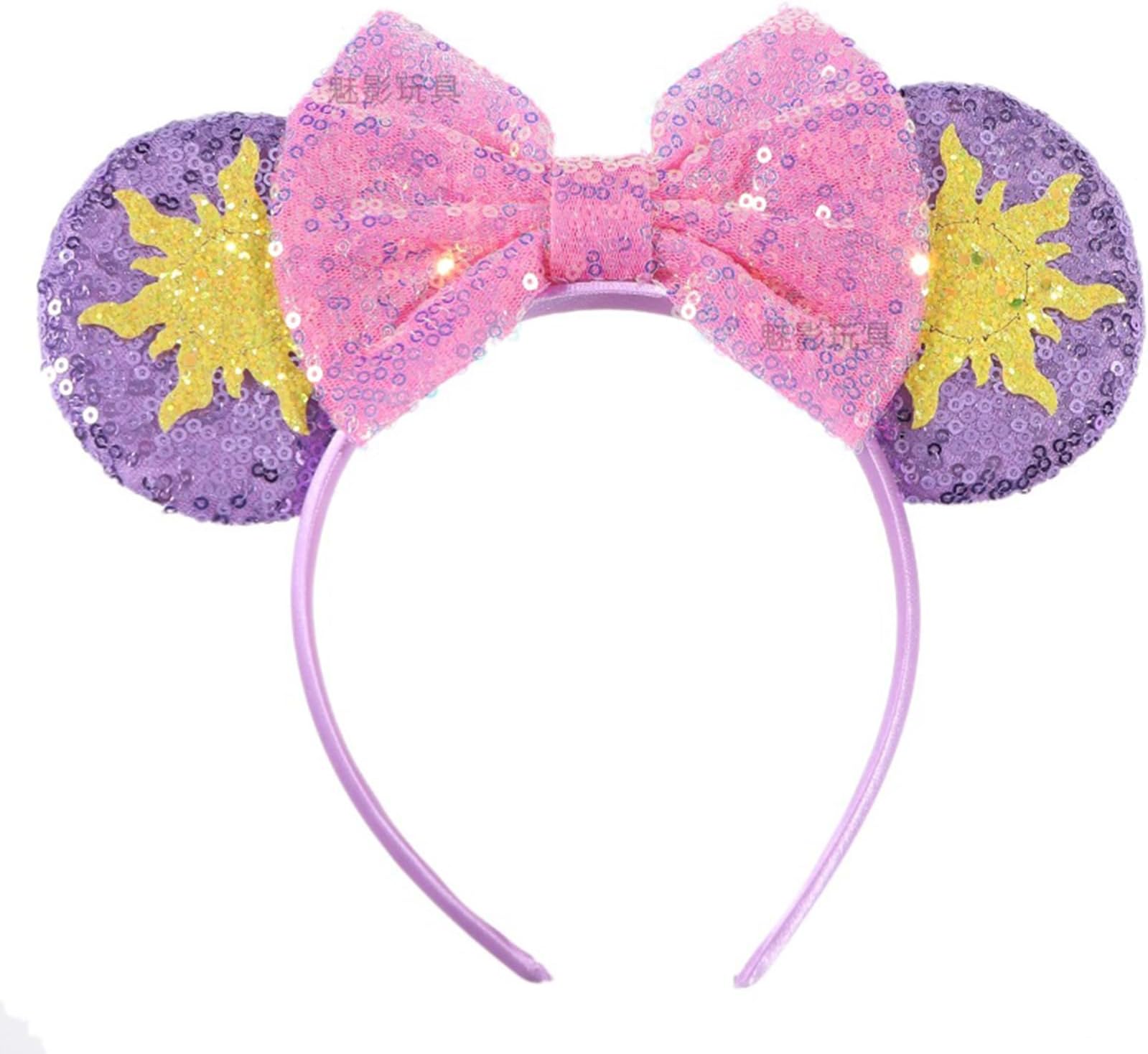 Amazon.com : Bolonar Hairband for Women Adult Blue Sequin Mouse Ears ...