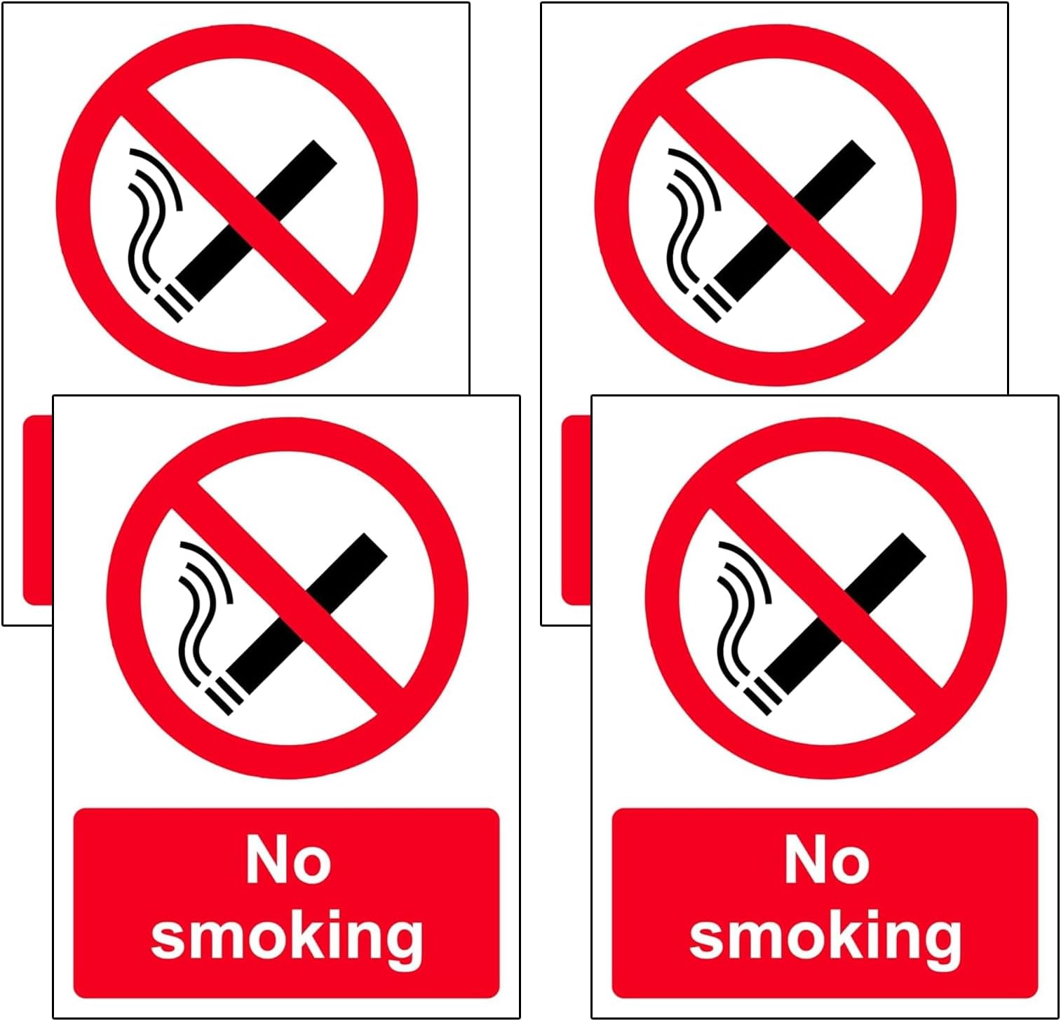 4pcs No Smoking Signs, Self Adhesive No Smoking Stickers, No Smoking ...