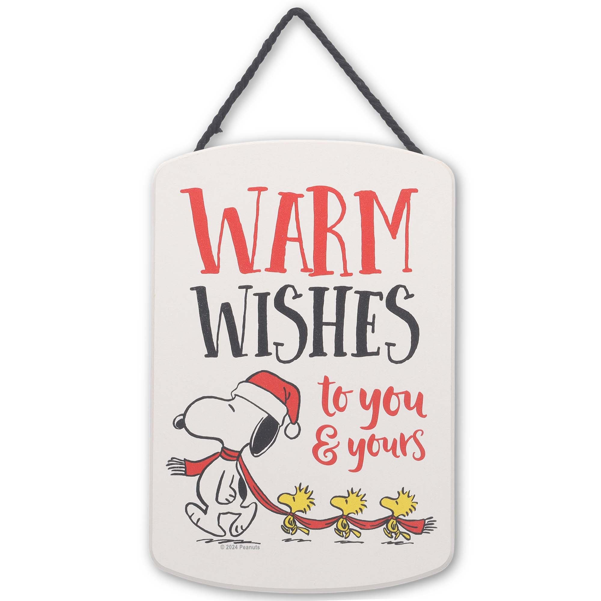 Amazon.com: Peanuts Snoopy and Woodstock Warm Wishes Hanging Wood Wall ...
