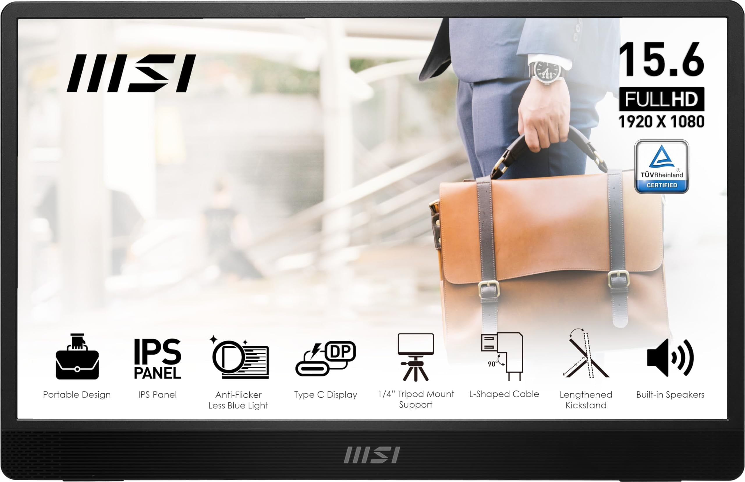 Amazon.com: MSI Pro MP161 E2 Portable Monitor, 15.6" FHD IPS 1080p, USB ...