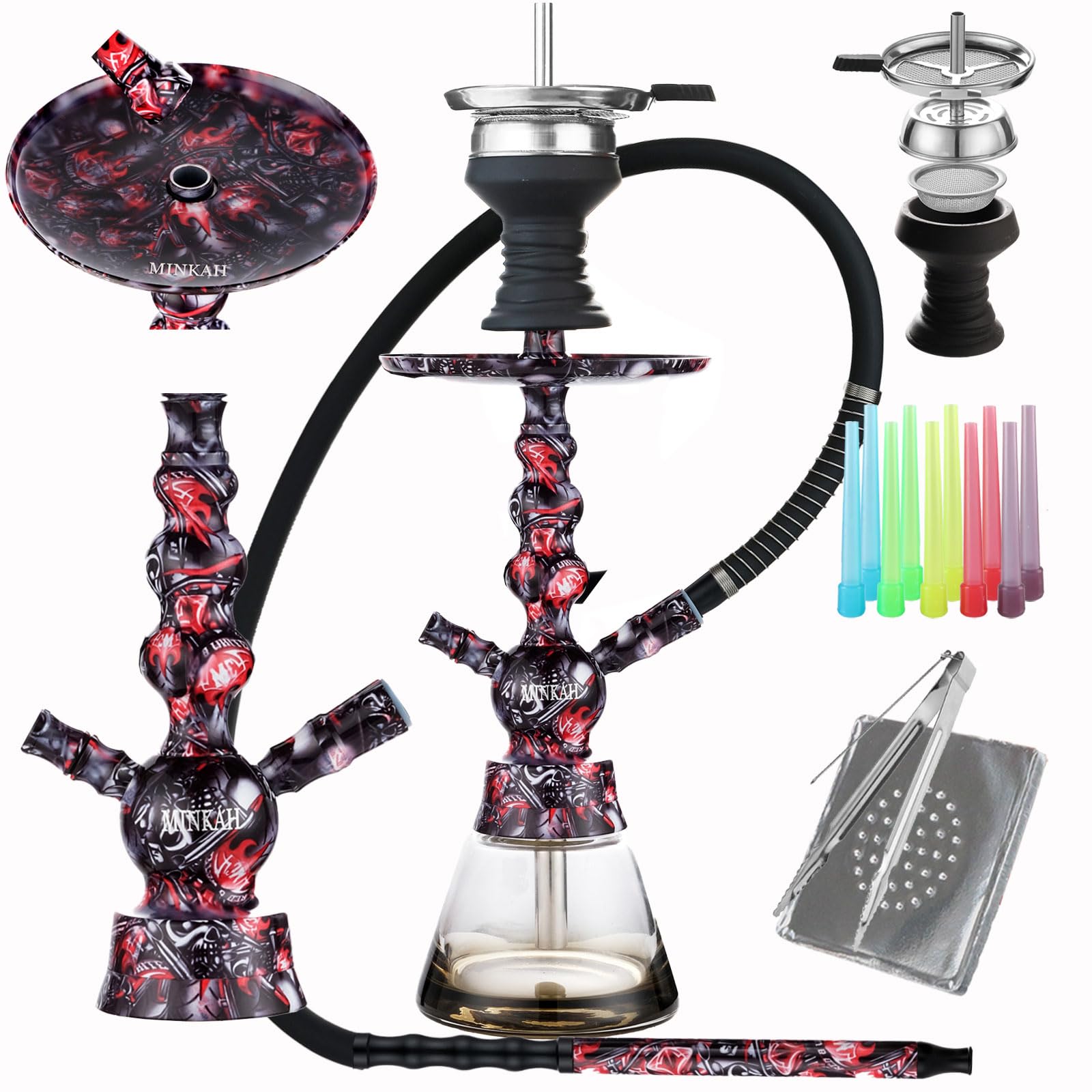 Amazon.com: Shisha Set Complete Skull with Silicone Pipe Hose Bowl ...