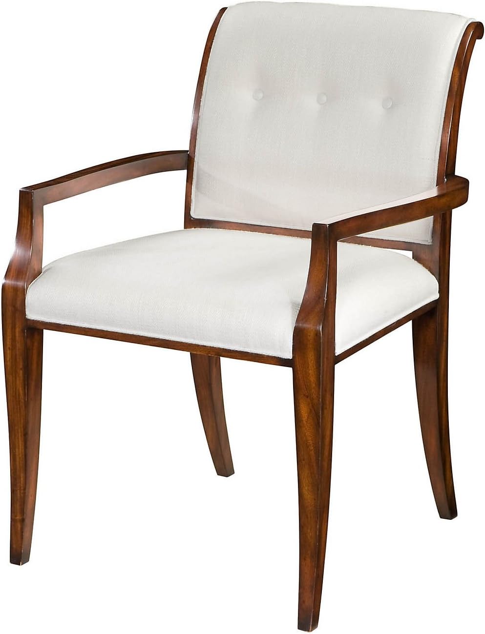 Amazon.com: Snappy Button-Tufted Armchair, White, classic, Arm Chairs ...