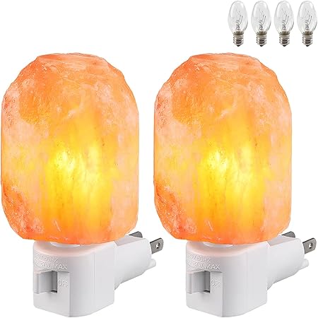 Amazon.com: pursalt Himalayan Salt Lamp Plug in Night Light 2 Pack, 360 ...
